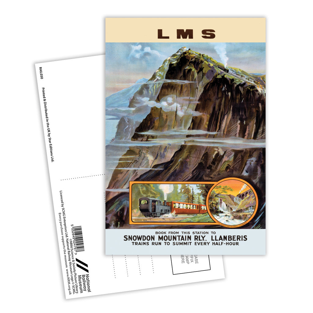 Snowdon Mountain RLY - Llanberis Postcard Pack of 8 – Railway Posters