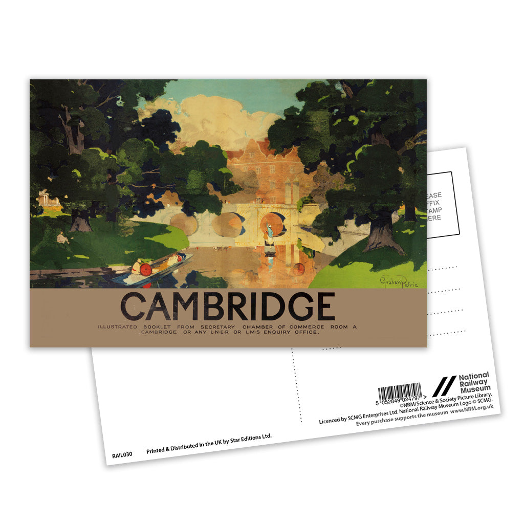 Cambridge Illustrated Booklet Postcard Pack of 8 – Railway Posters