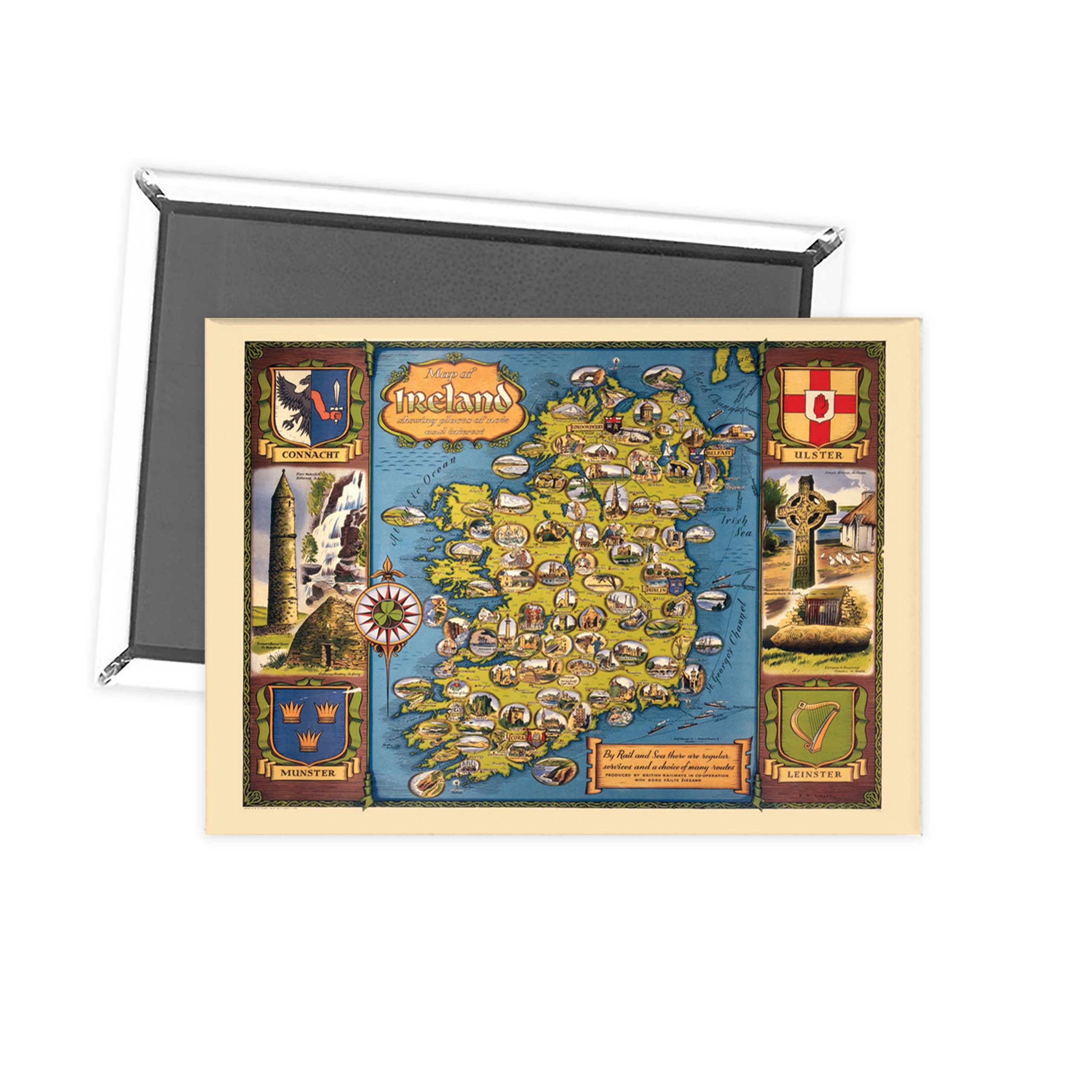 Map of Ireland Magnet – Railway Posters