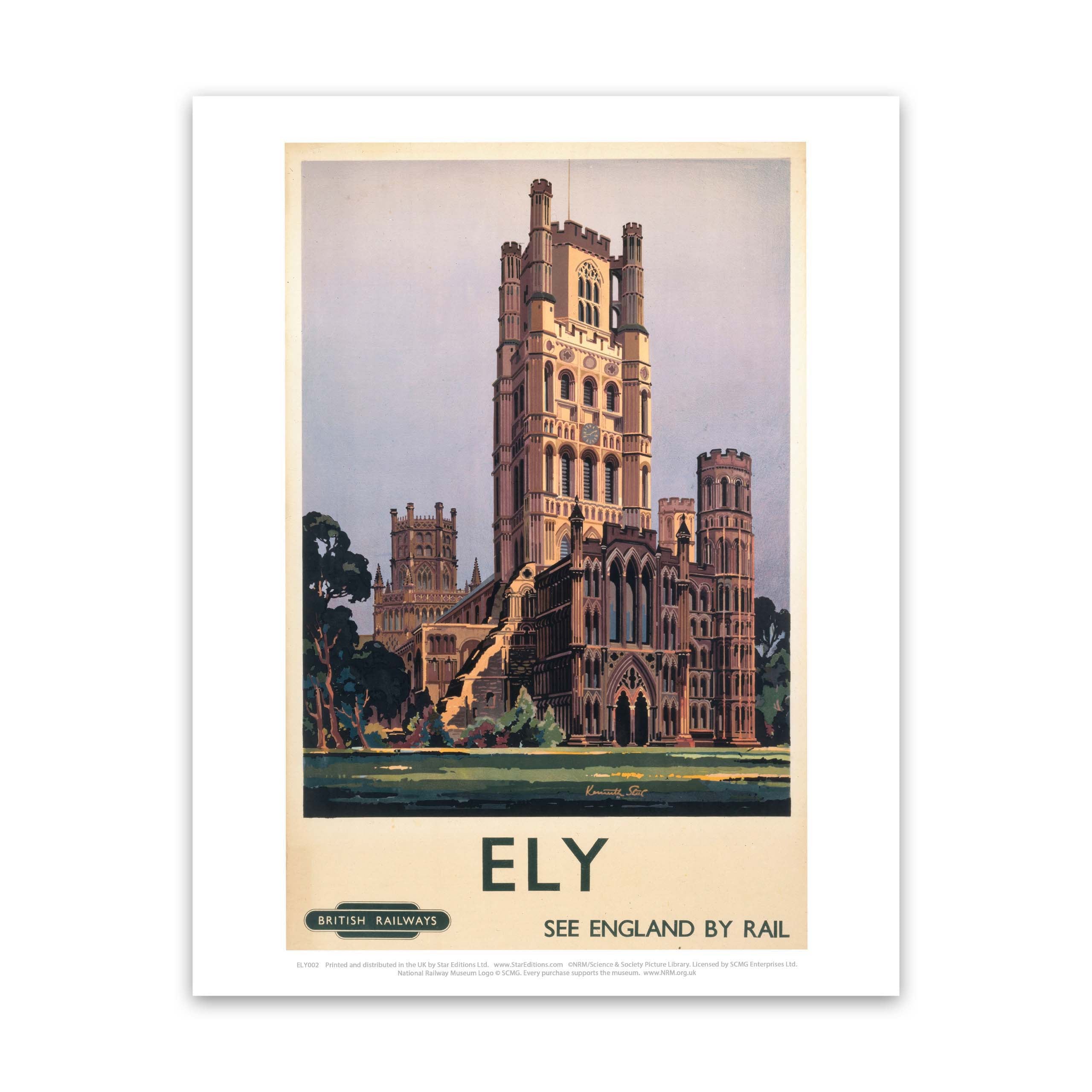Ely See England by Rail Art Print – Railway Posters
