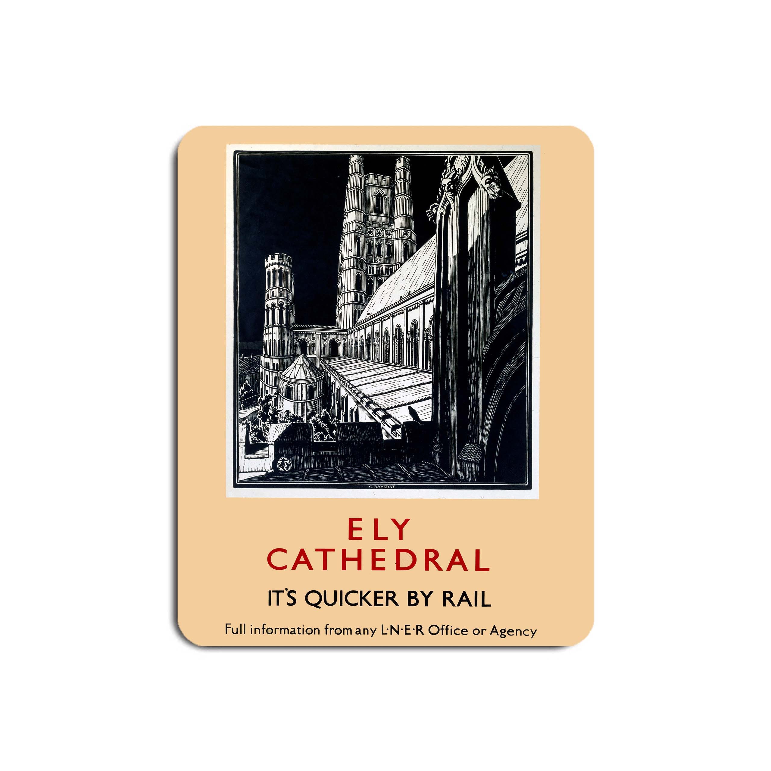 Ely Cathedral Black and White - Mouse Mat – Railway Posters