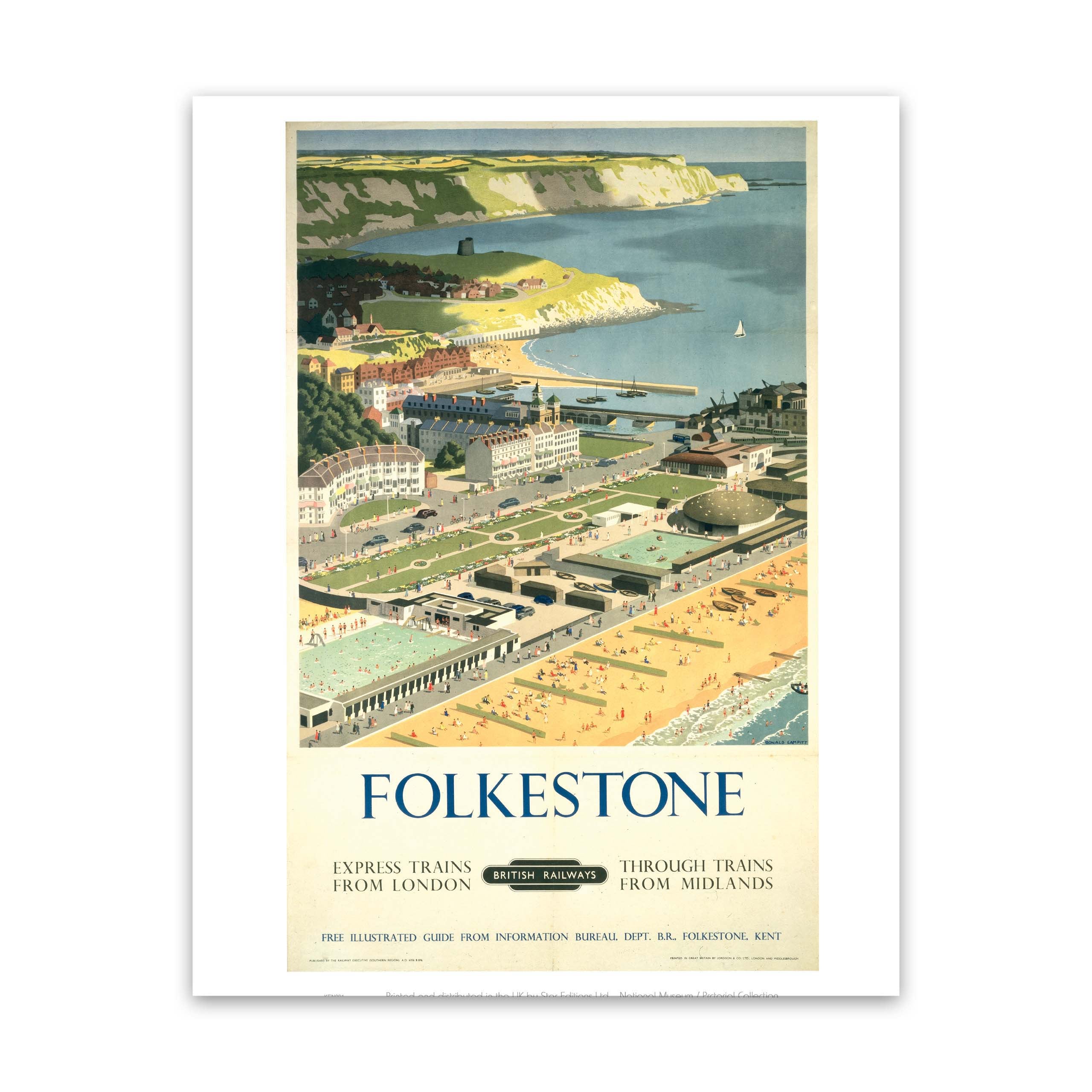 Folkestone View from the Air Art Print – Railway Posters