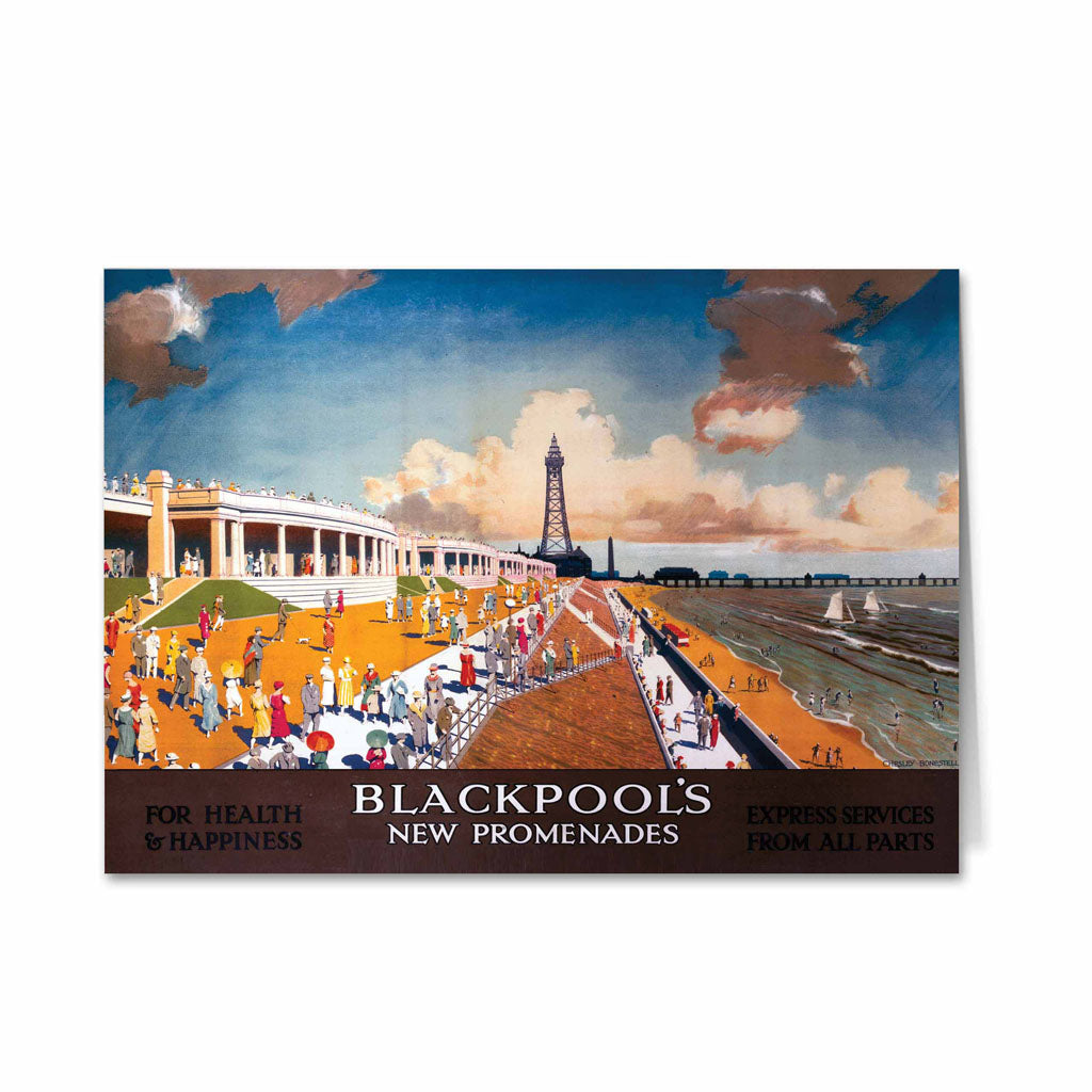 Blackpool New Promenades Greeting Card – Railway Posters