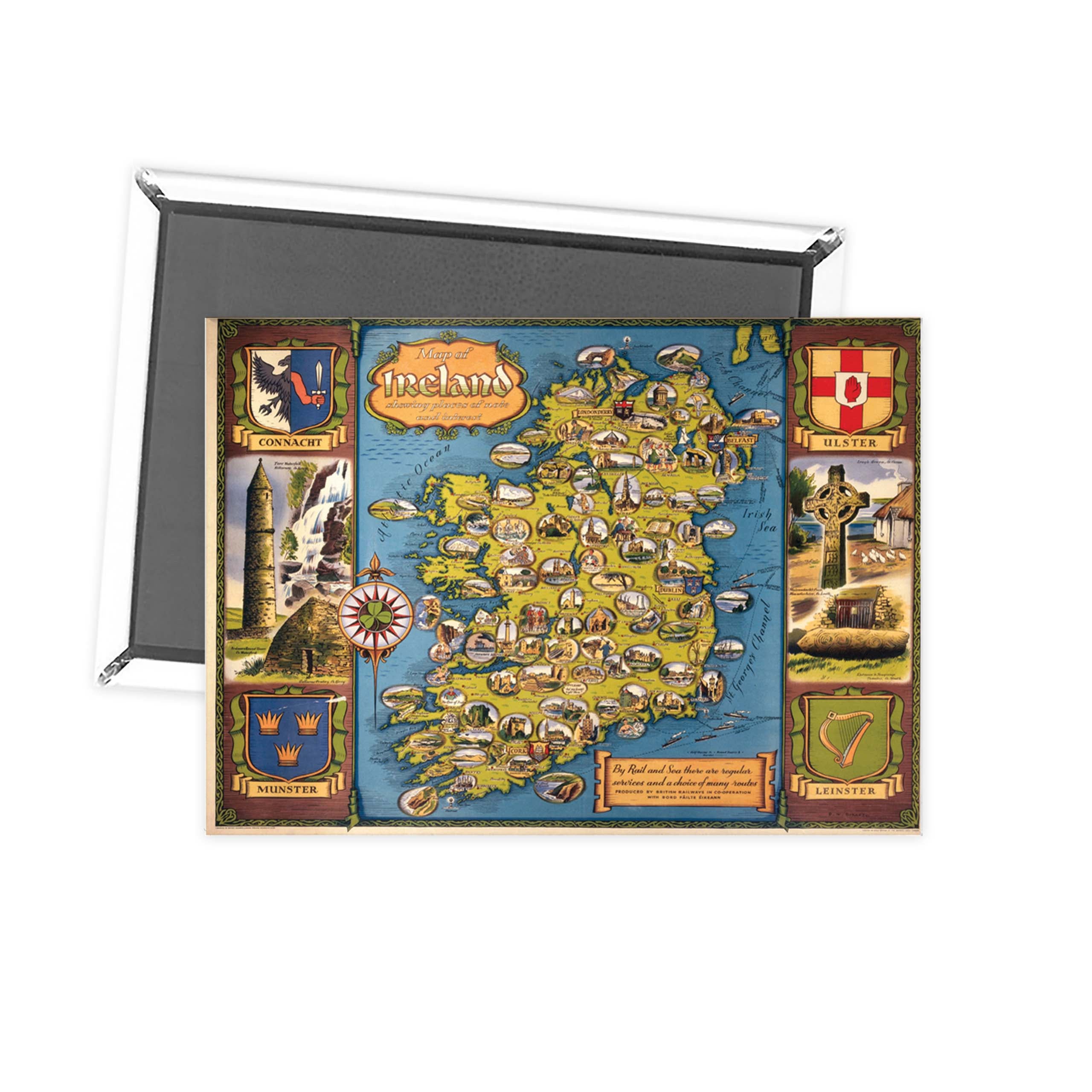 Map of Ireland Magnet – Railway Posters