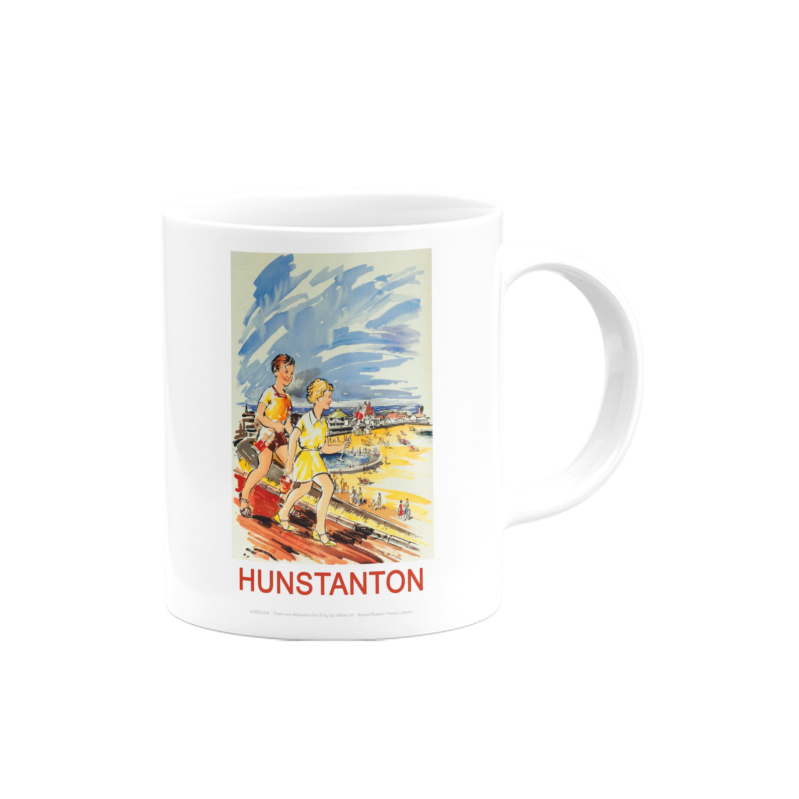 Hunstanton, Kids Playing Mug – Railway Posters