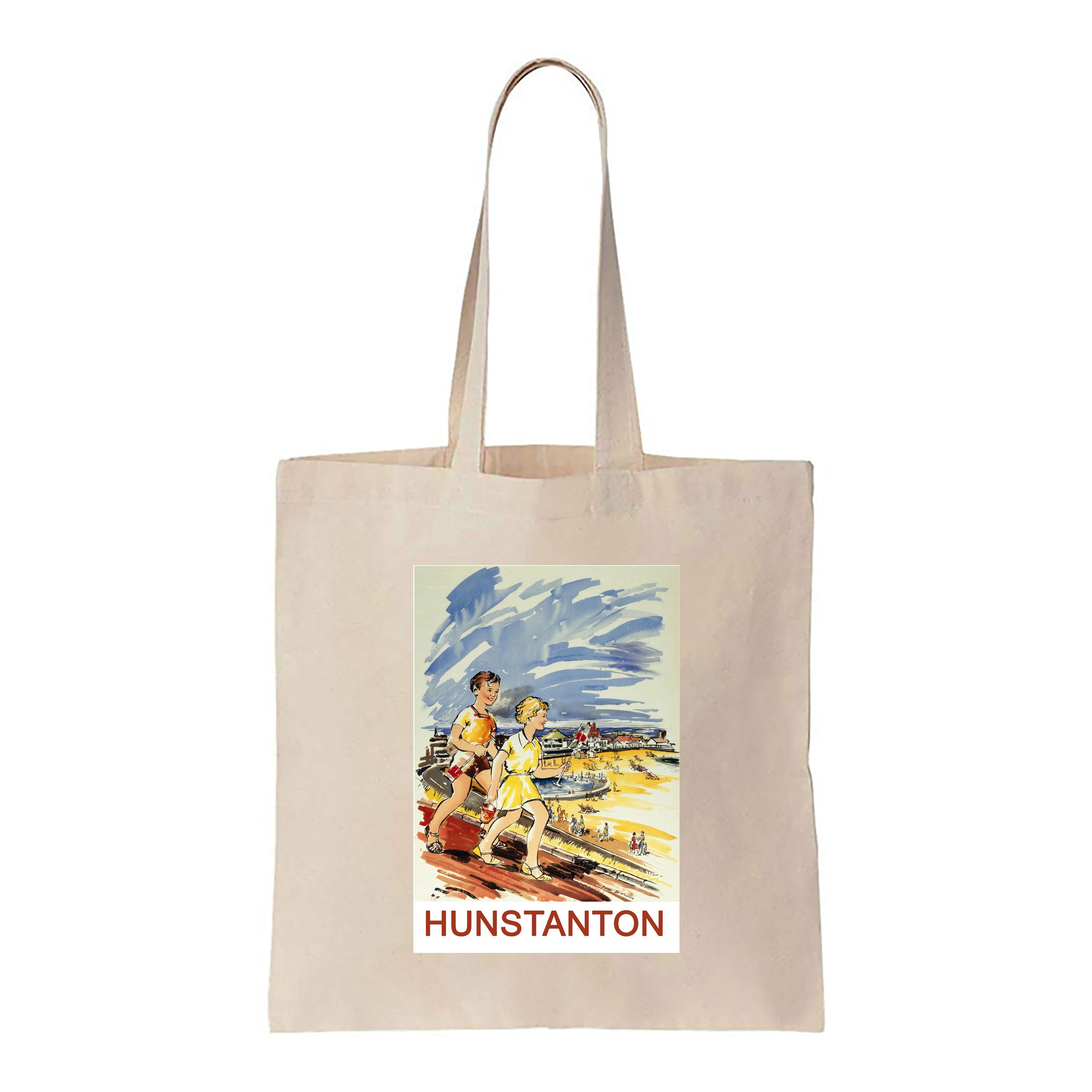Hunstanton, Kids Playing - Canvas Tote Bag – Railway Posters