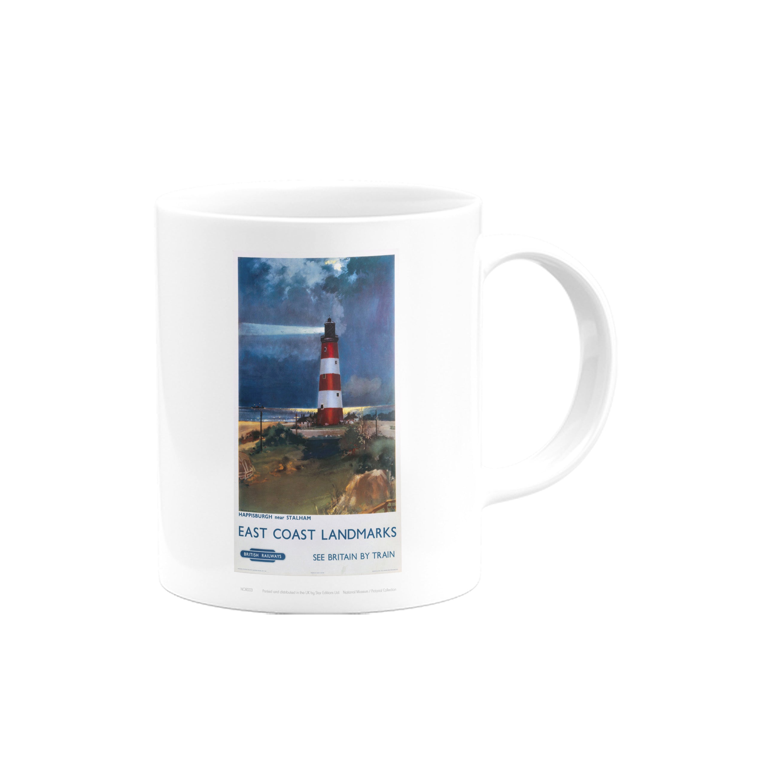 East Coast Landmarks - Happisburgh Lighthouse Mug – Railway Posters