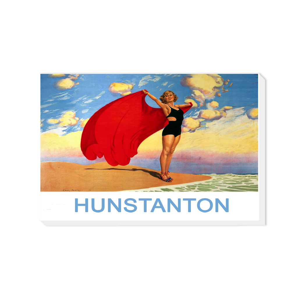 Hunstanton Girl with Red Blanket - Canvas – Railway Posters