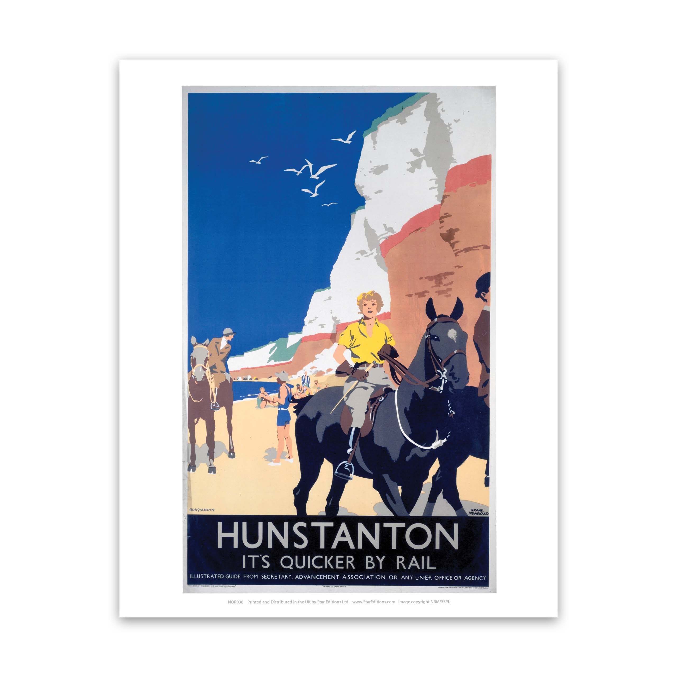Hunstanton Woman on Horse Art Print – Railway Posters