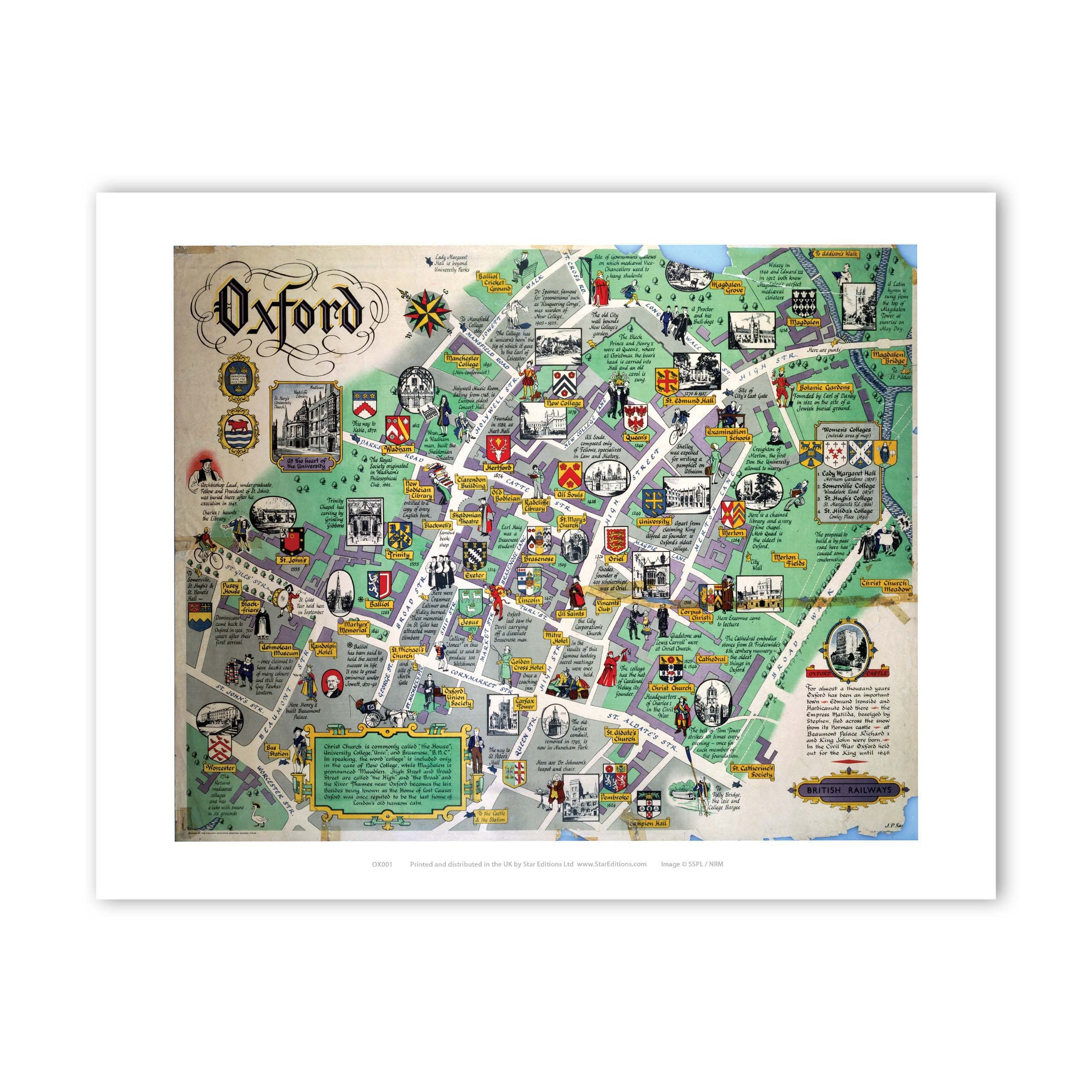 Oxford Map Art Print – Railway Posters
