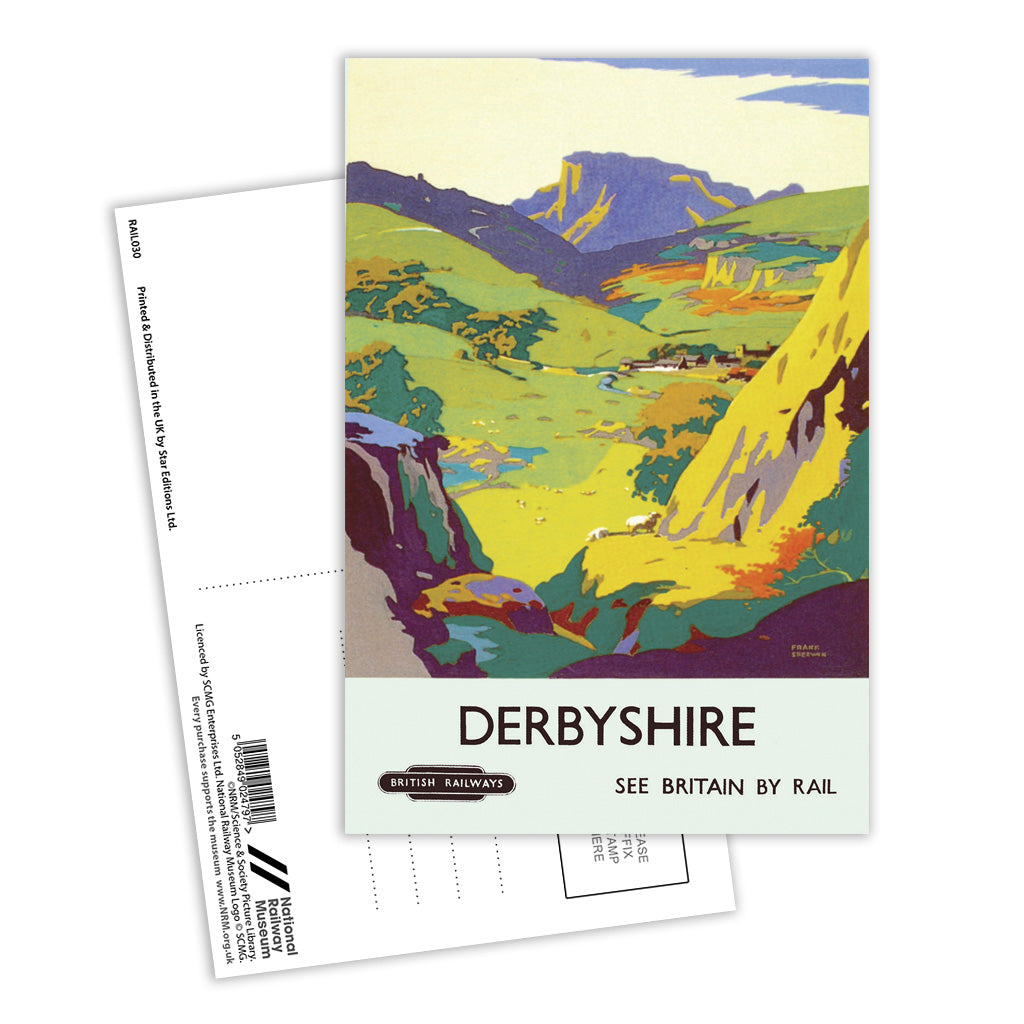 Derbyshire, See Britain By Train Postcard Pack of 8 – Railway Posters