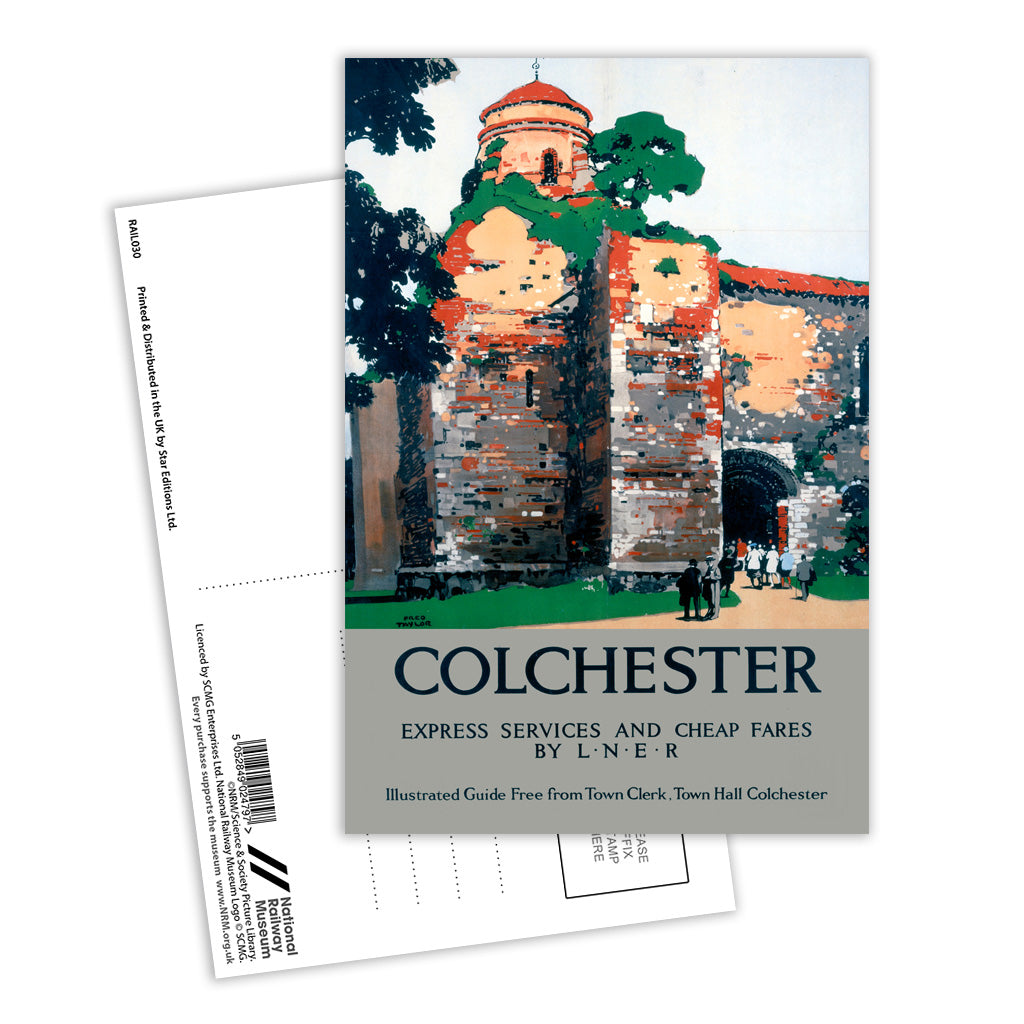 Colchester Castle Postcard Pack of 8 – Railway Posters