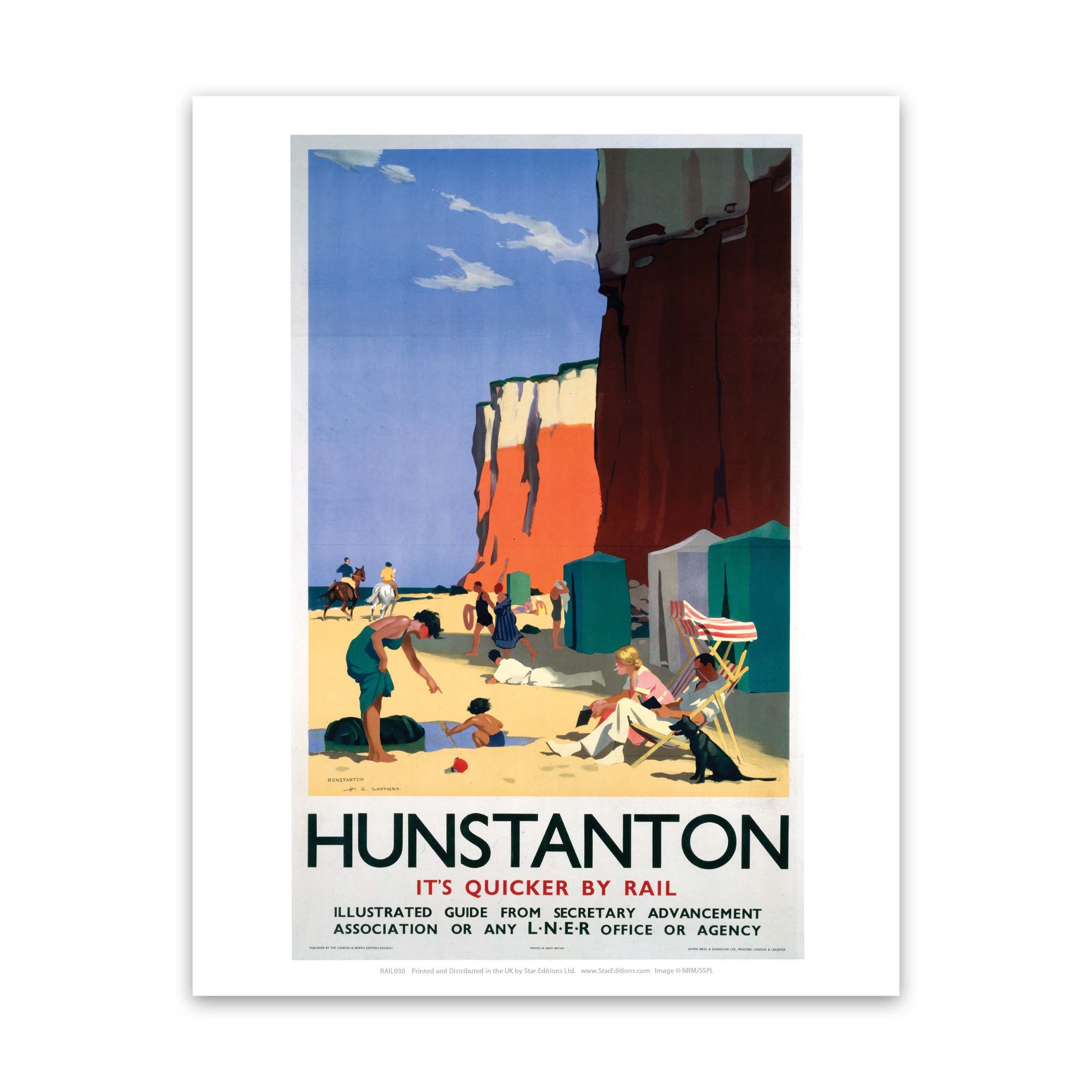 Hunstanton Beach Art Print – Railway Posters