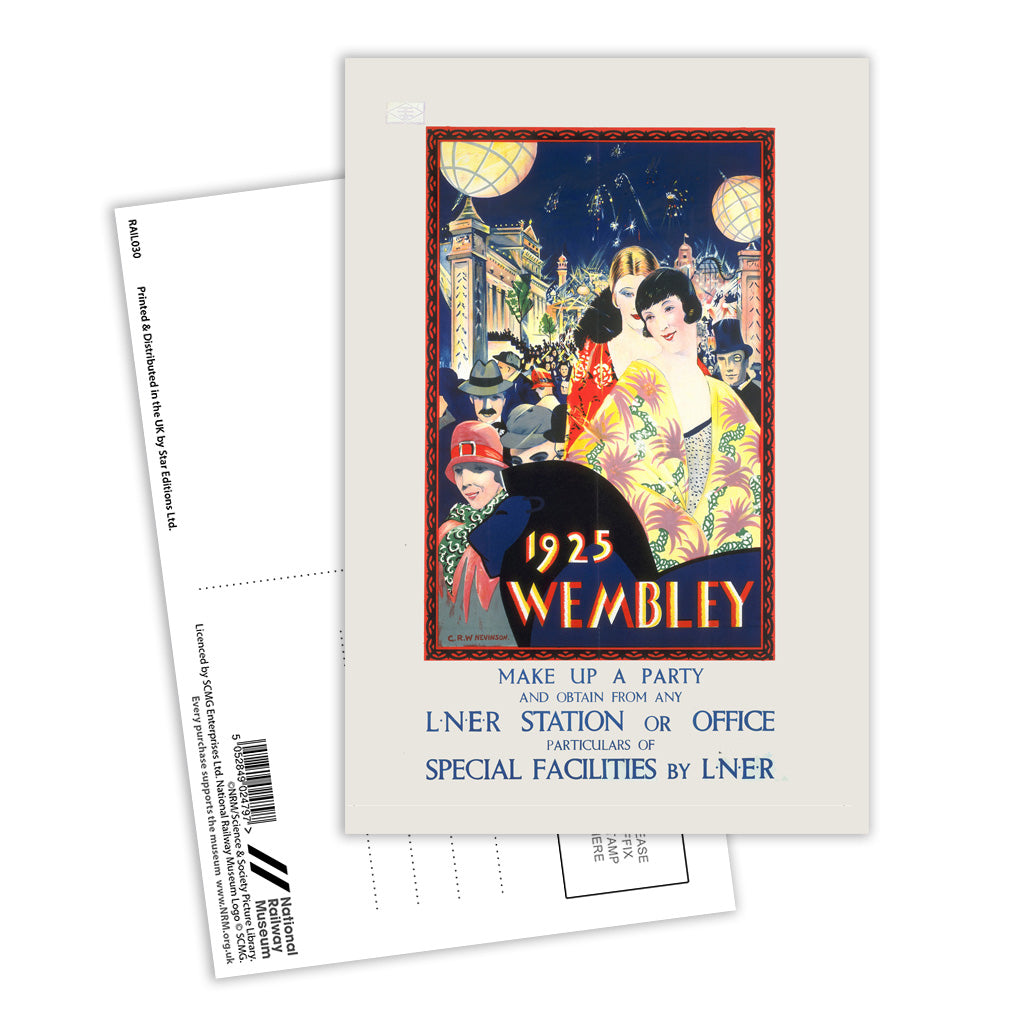 Wembley, 1925 Postcard Pack of 8 – Railway Posters