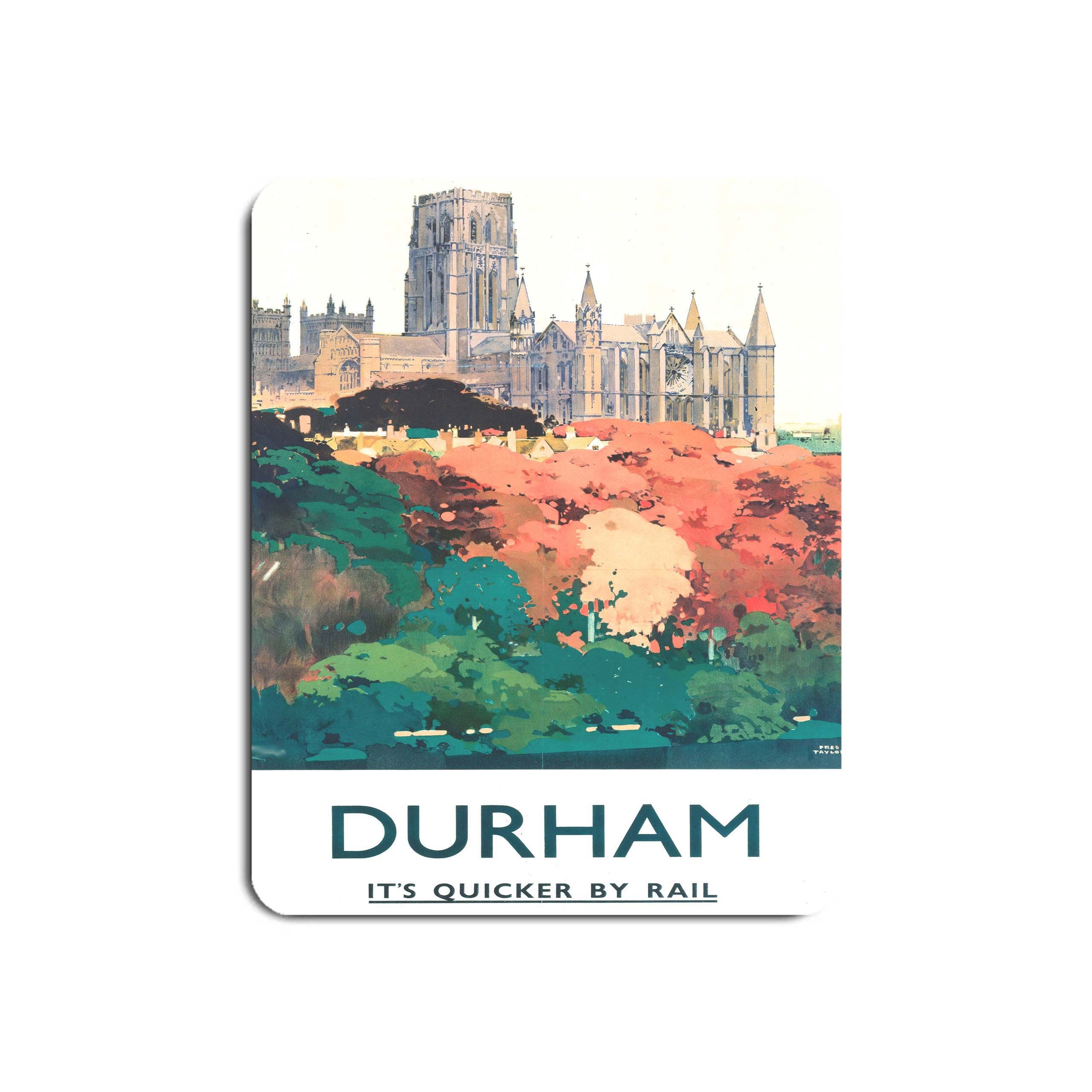 Durham - Trees and Cathedral - Mouse Mat – Railway Posters