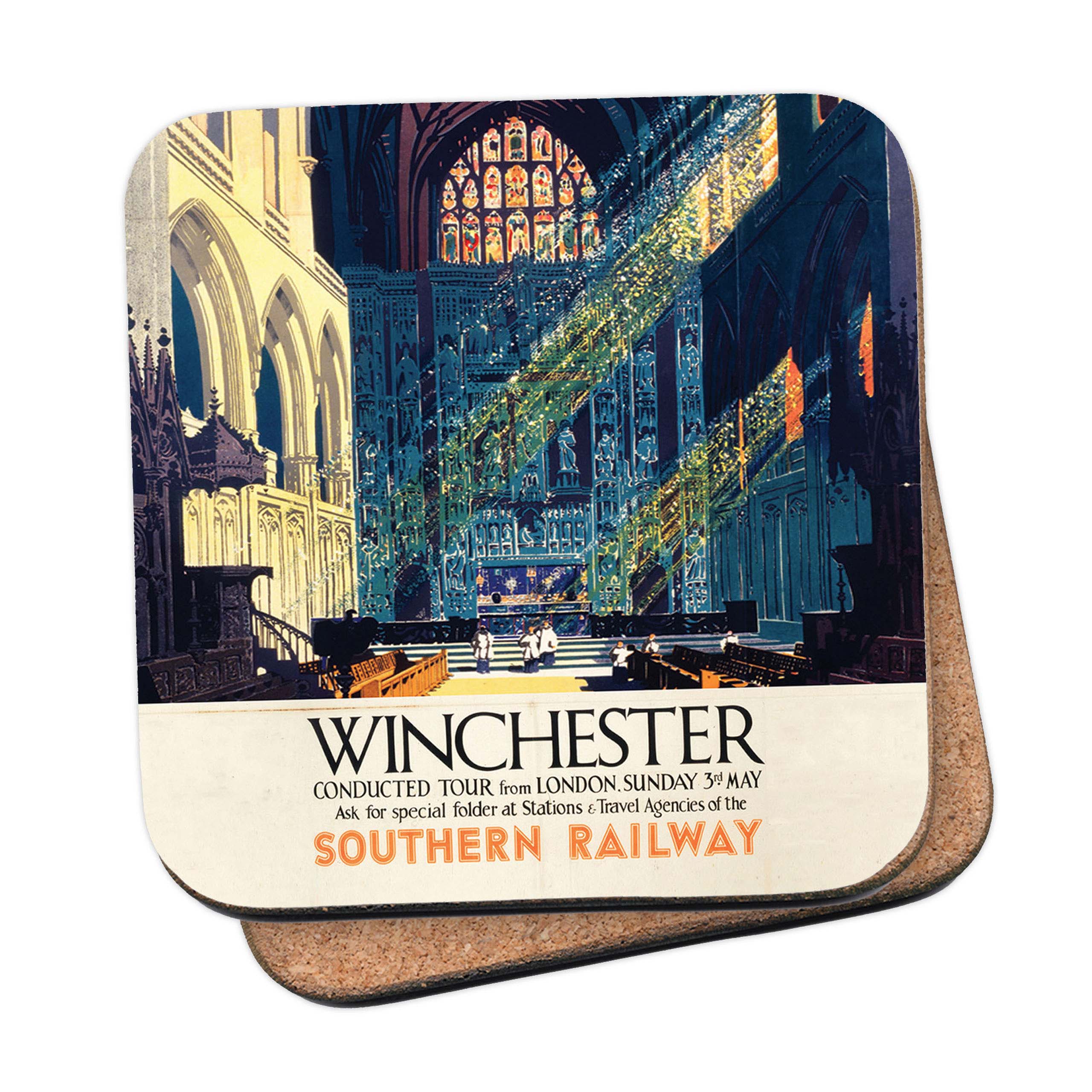 Winchester Cathedral - Windows Coaster – Railway Posters