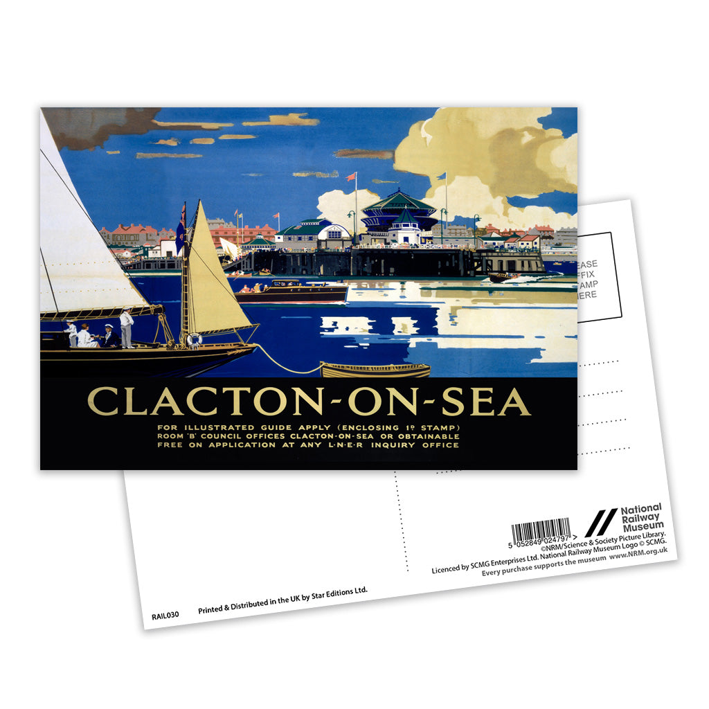 Clacton-on-sea Postcard Pack of 8 – Railway Posters