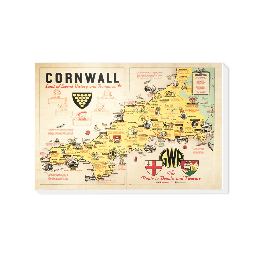 Cornwall - Land of Legend, History and Romance - Canvas – Railway Posters