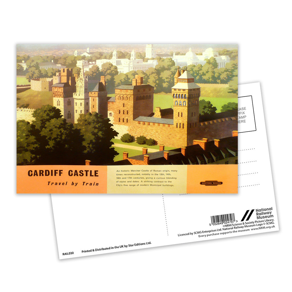 Cardiff Castle Postcard Pack of 8 – Railway Posters