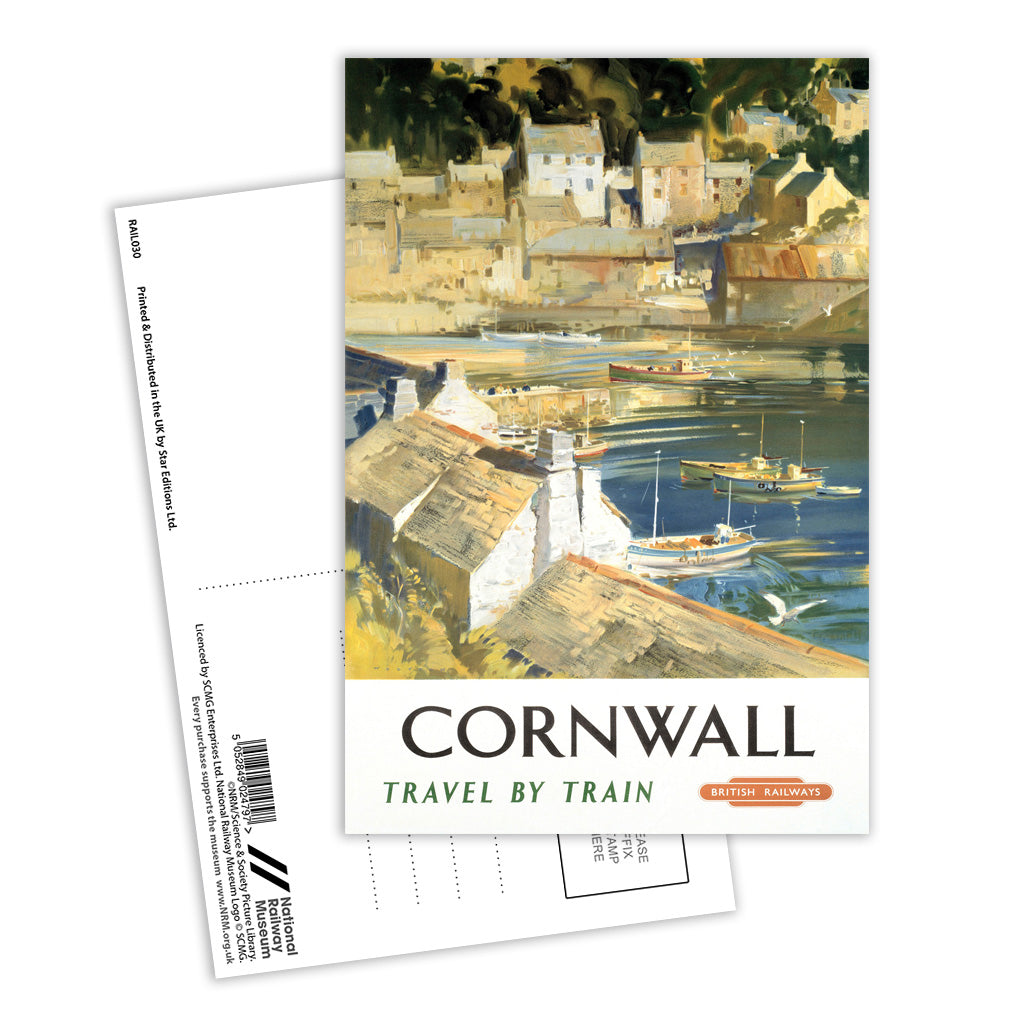 Cornwall - Harbour Postcard Pack of 8 – Railway Posters
