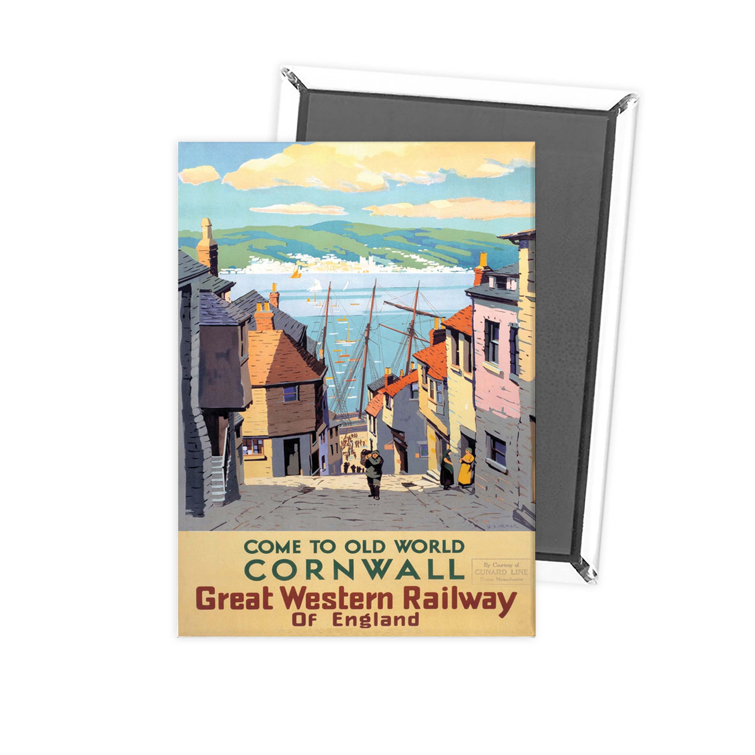 Old World Cornwall Magnet – Railway Posters