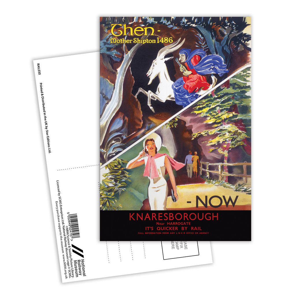 Then and now, Knaresborough Postcard Pack of 8 – Railway Posters