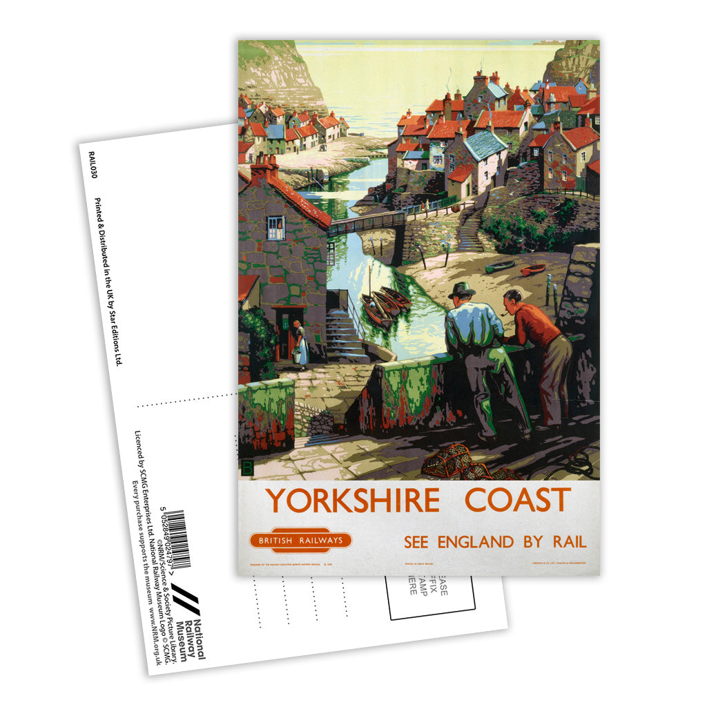 Yorshire Coast, see England by Rail Postcard Pack of 8 – Railway Posters