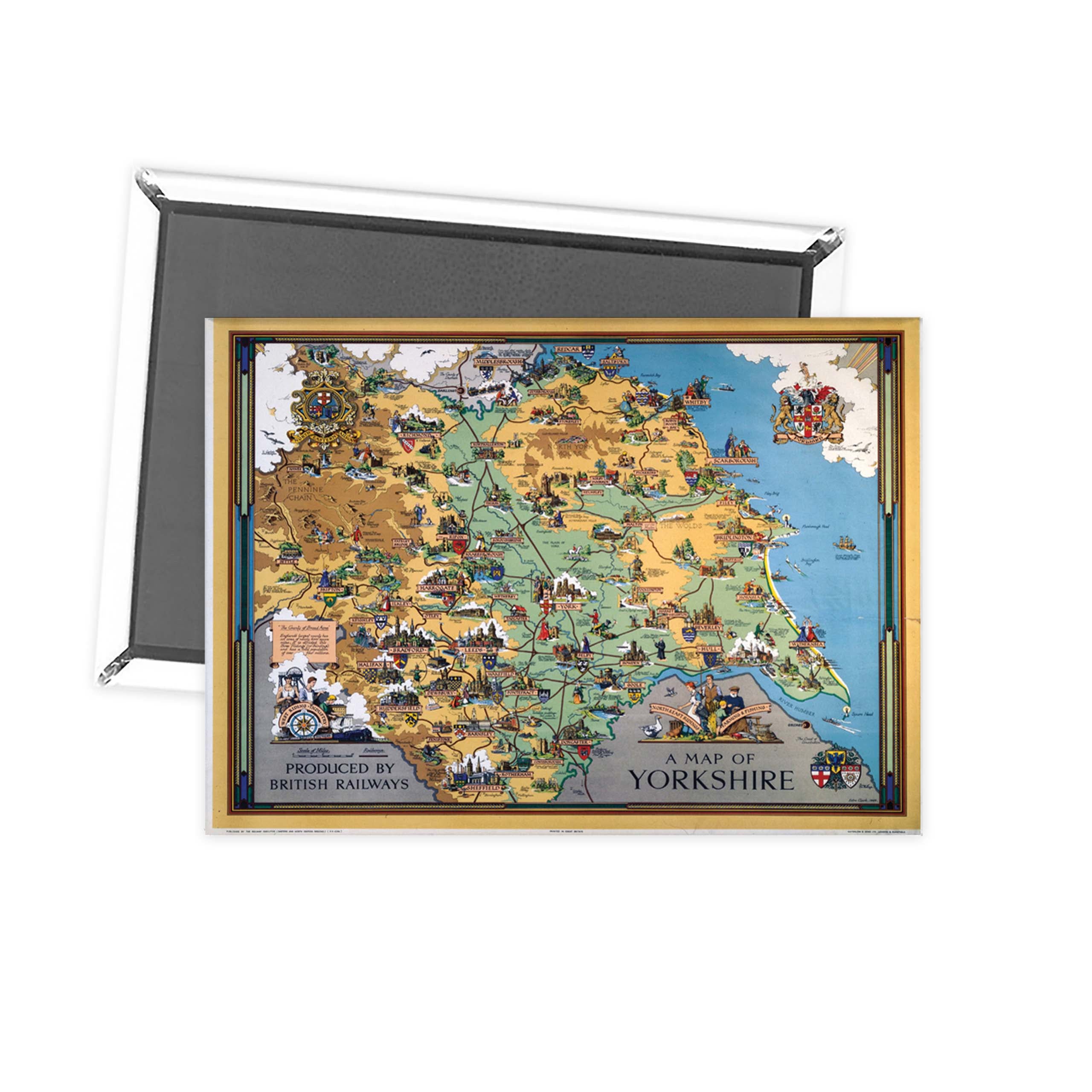 A Map of Yorkshire by British Railways Magnet – Railway Posters