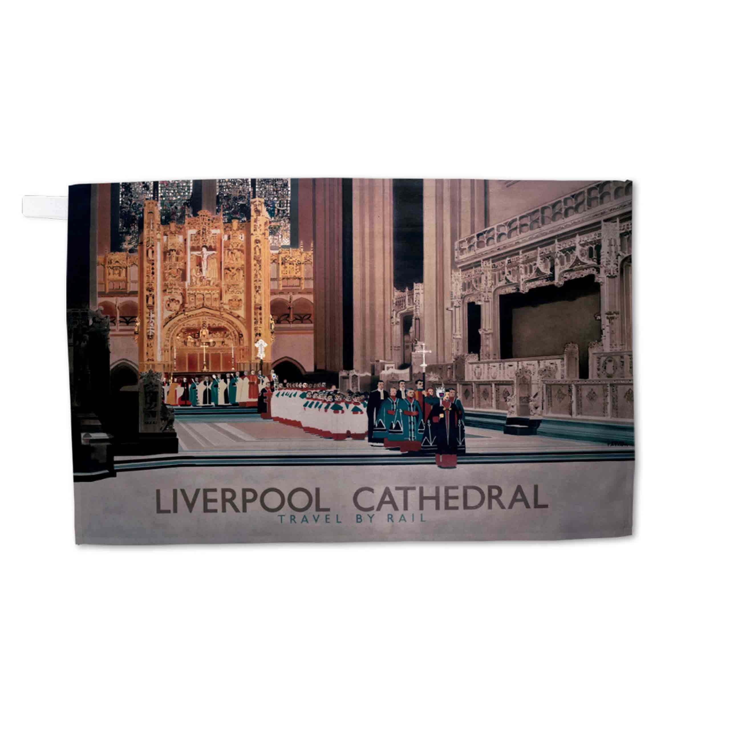 Liverpool Cathedral - Tea Towel – Railway Posters