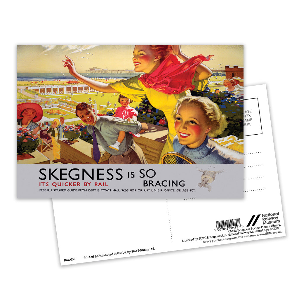 Skegness, so Bracing Postcard Pack of 8 – Railway Posters