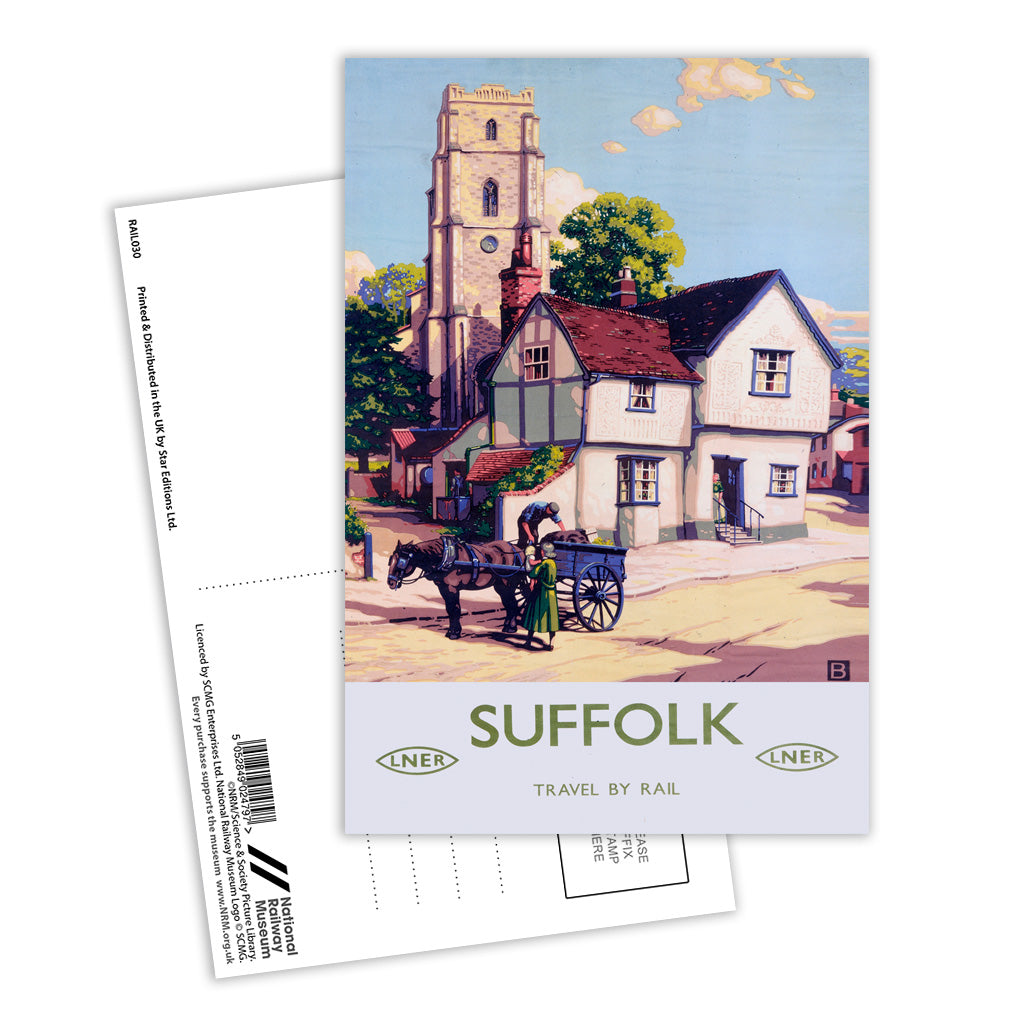 Suffolk Postcard Pack of 8 – Railway Posters