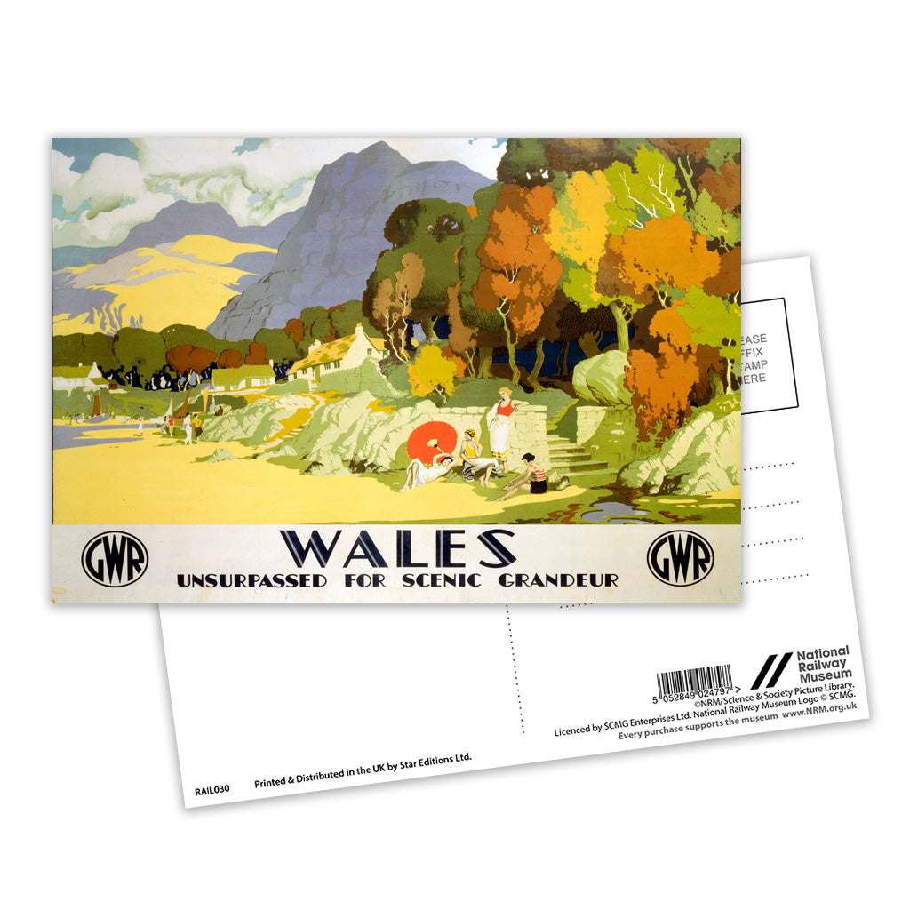 Wales, Scenic Grandeur Postcard Pack of 8 – Railway Posters