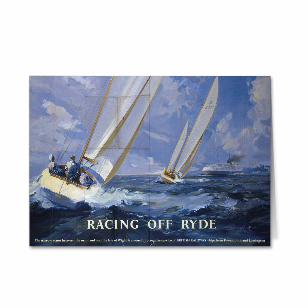 Racing off Ryde Greeting Card – Railway Posters