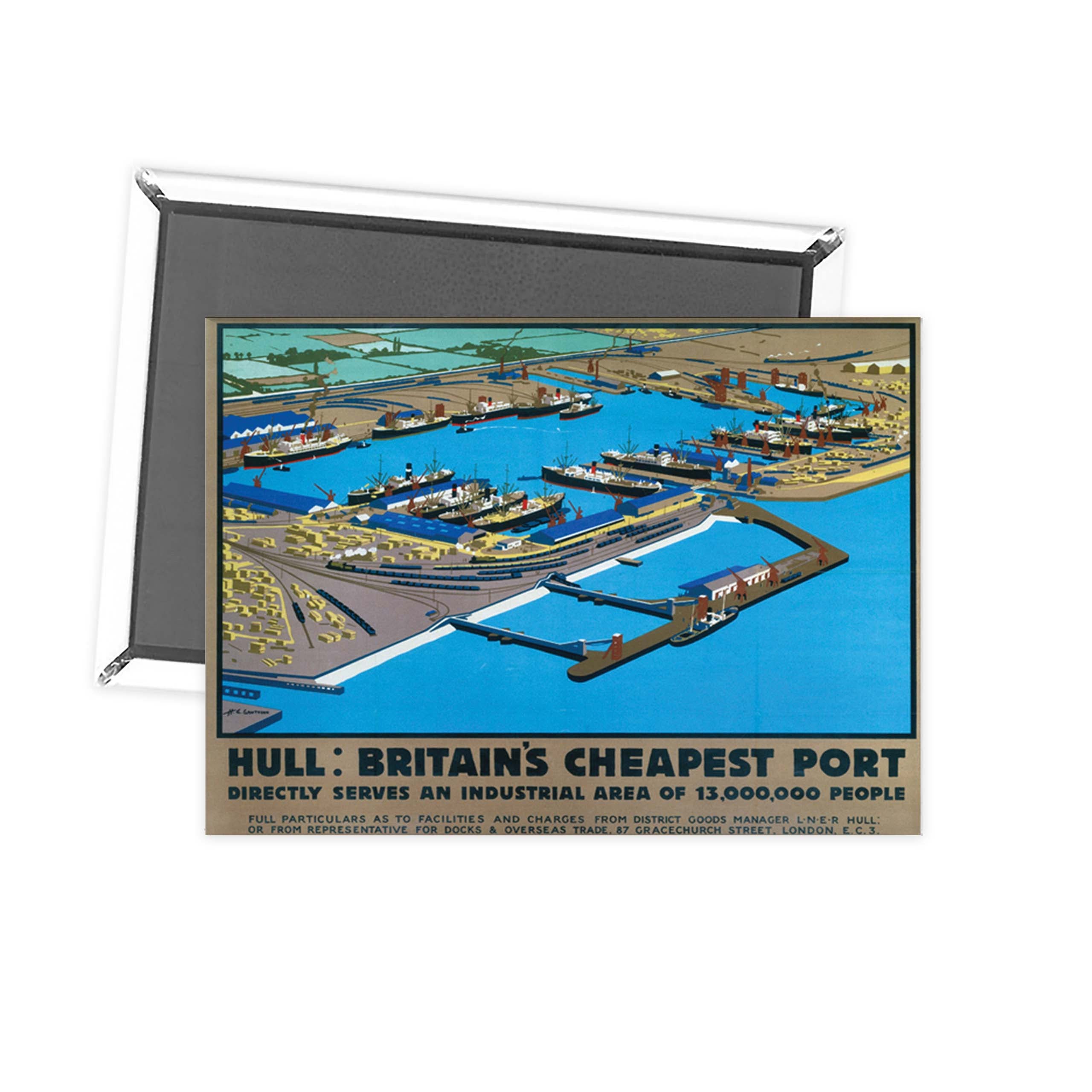 Hull Britain's Cheapest port Magnet – Railway Posters