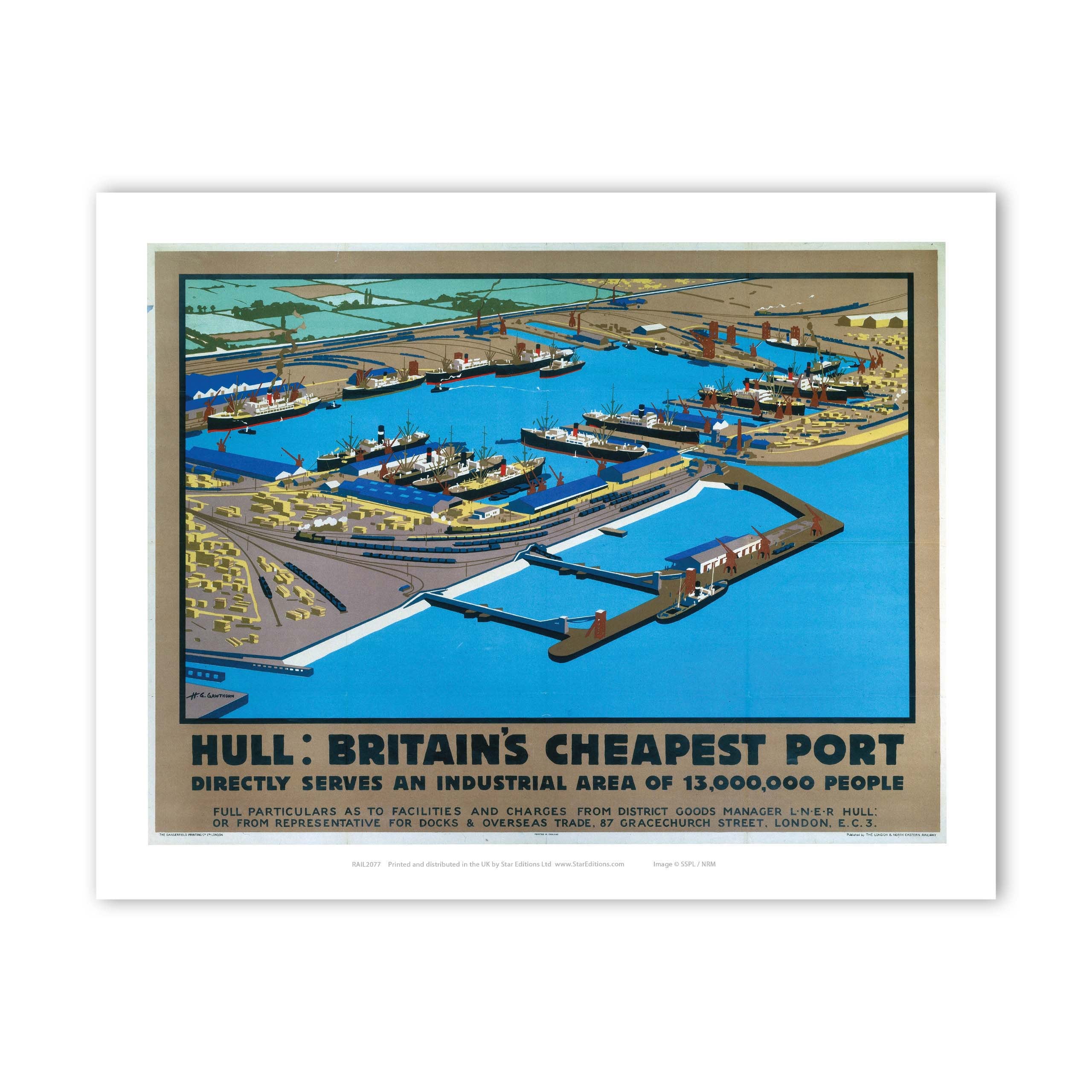 Hull Britain's Cheapest port Art Print – Railway Posters