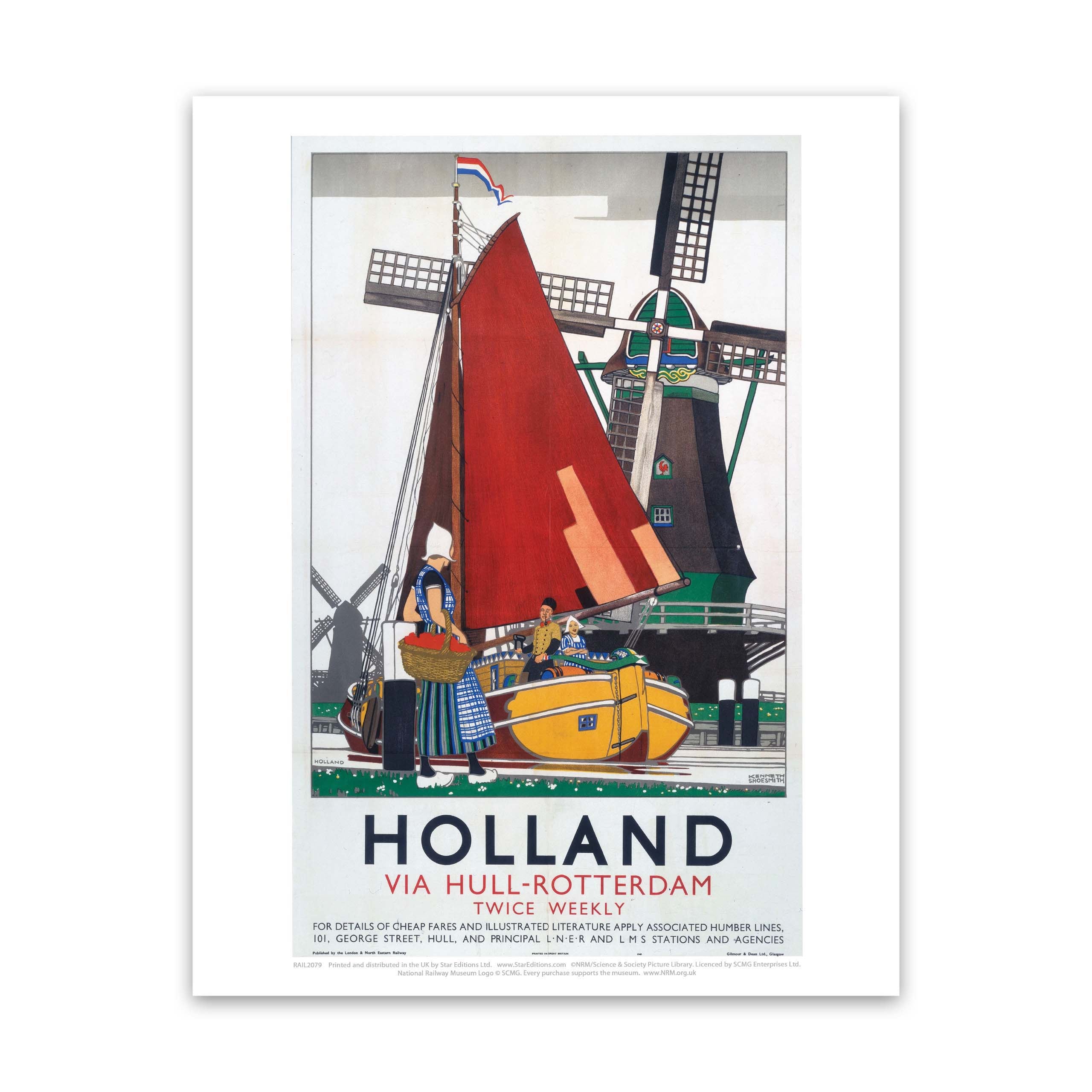 Holland via Hull - Rotterdam Art Print – Railway Posters
