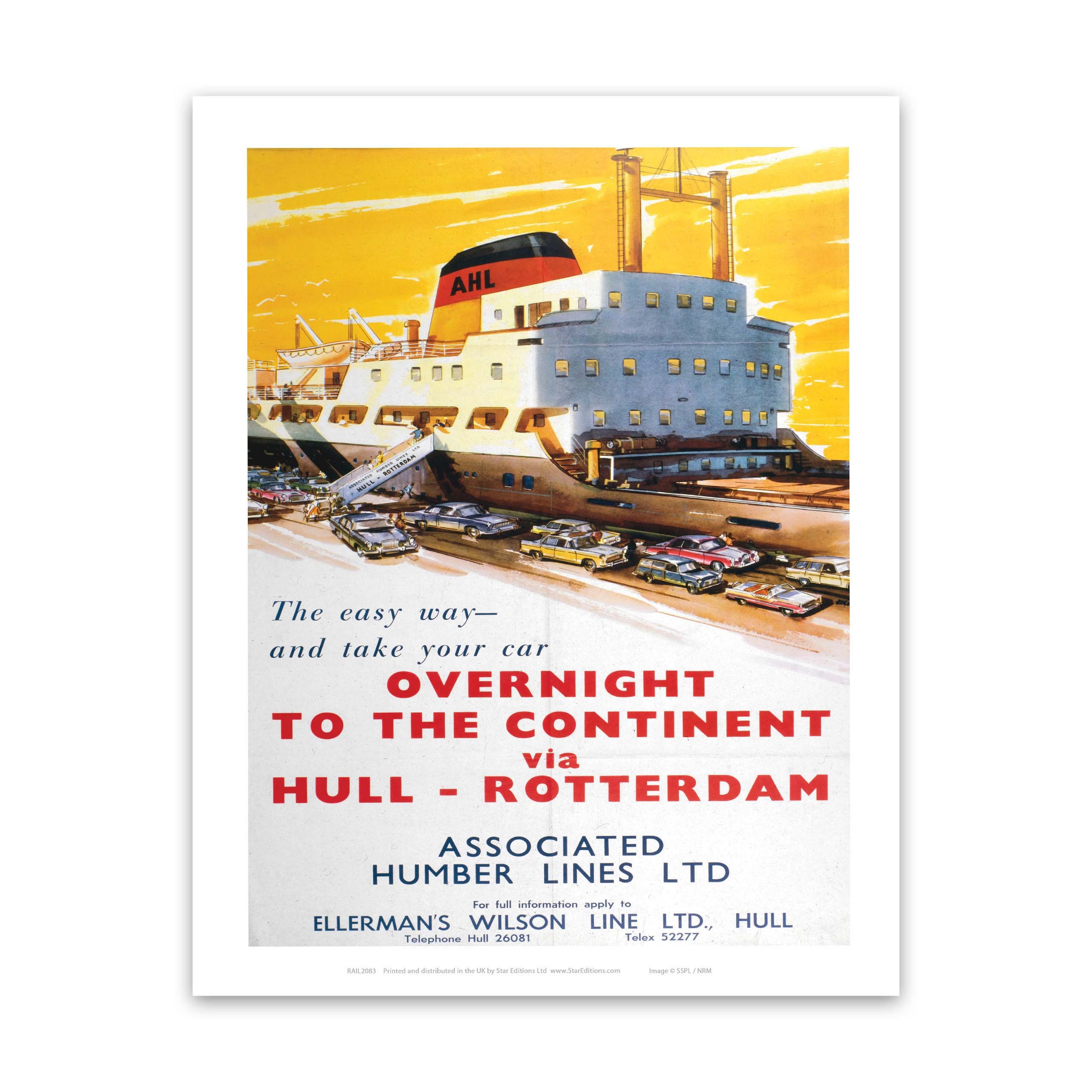 The Continent via Hull and Goole Art Print – Railway Posters
