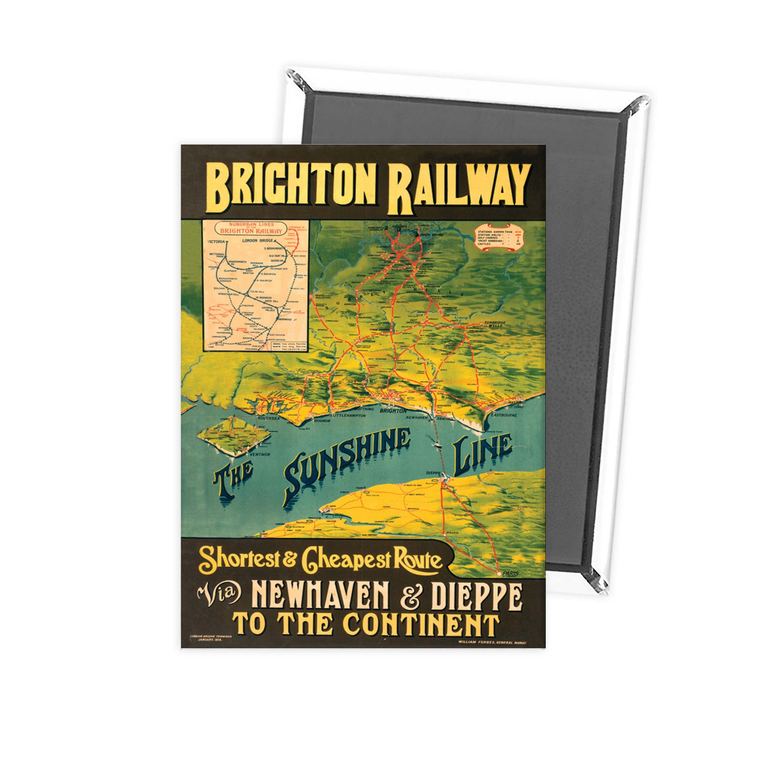 Brighton Railway Newhaven and Dieppe Magnet – Railway Posters
