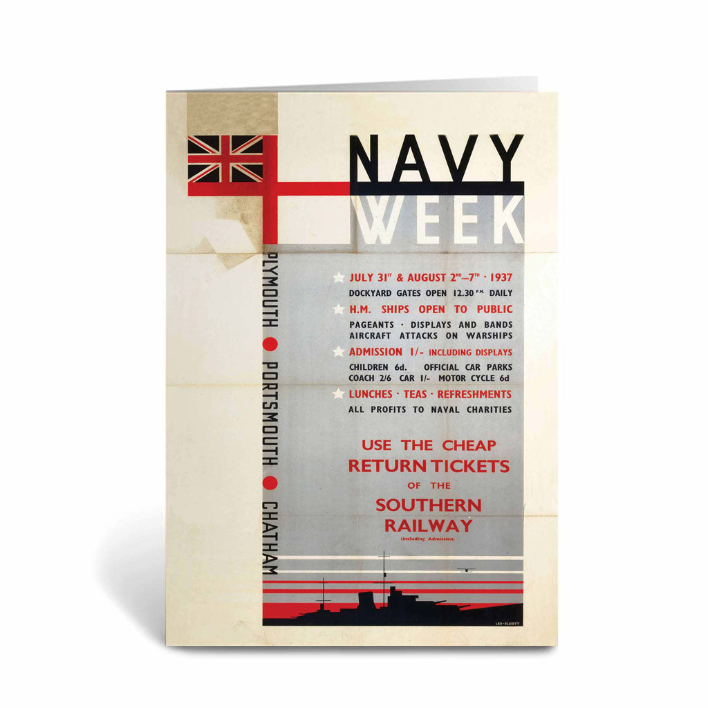 Navy Week - Plymouth, Portsmouth, Chatham Greeting Card – Railway Posters