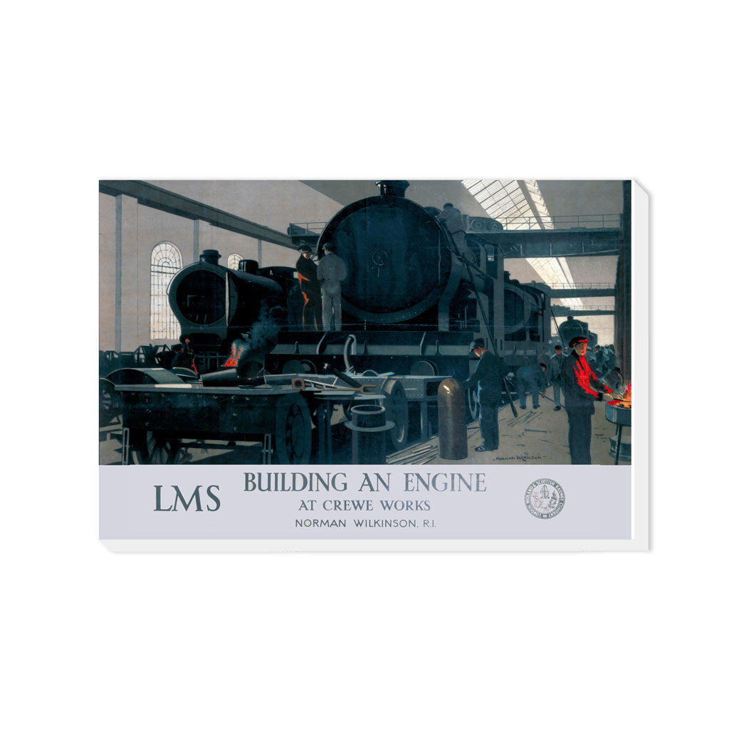 Building an Engine at Crewe Works - Canvas – Railway Posters