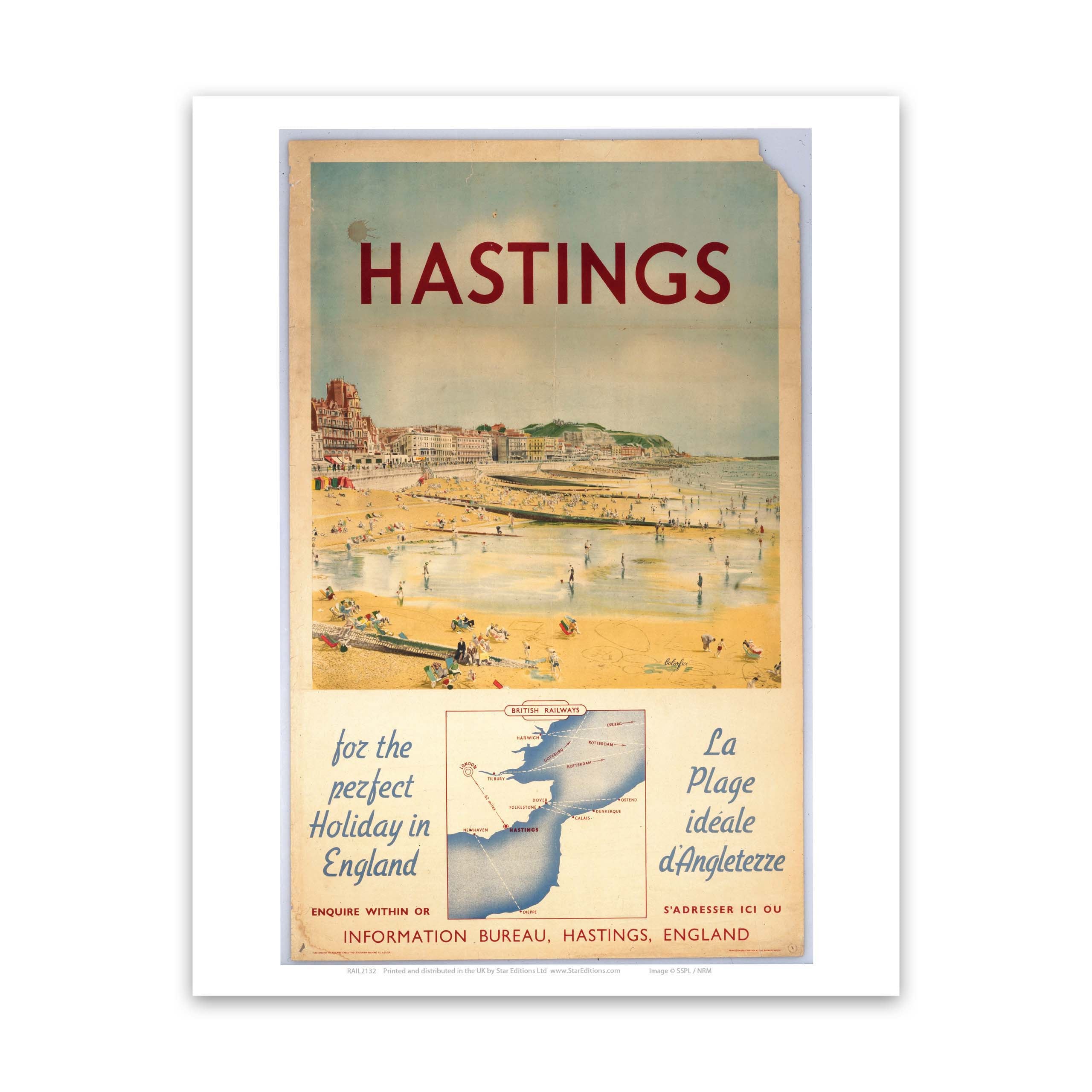 Hastings - Perfect Holiday in England Art Print – Railway Posters
