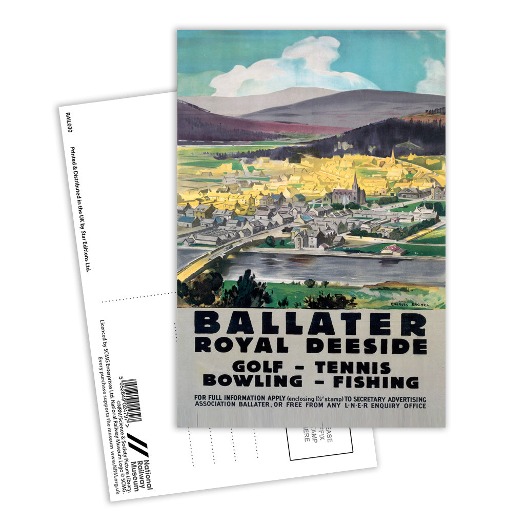 Ballater Royal Deeside Postcard Pack of 8 – Railway Posters