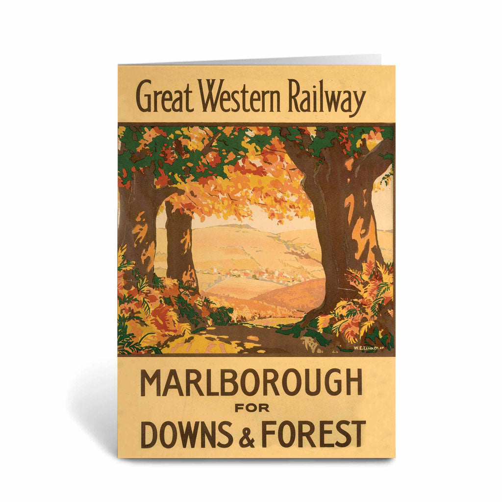 Malborough for Downs and Forest GWR Greeting Card – Railway Posters