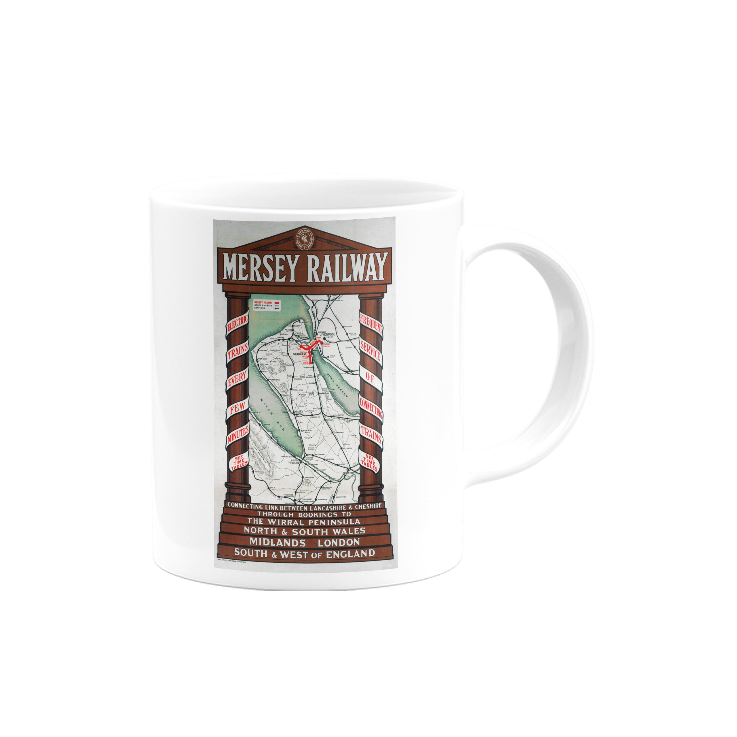 Mersey Railway The Wirral Peninsula Mug – Railway Posters