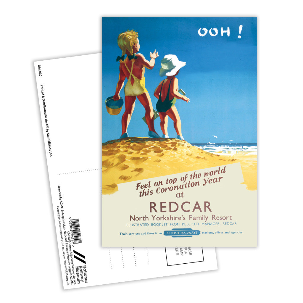 Redcar North Yorkshire's Family Resort Postcard Pack of 8 – Railway Posters