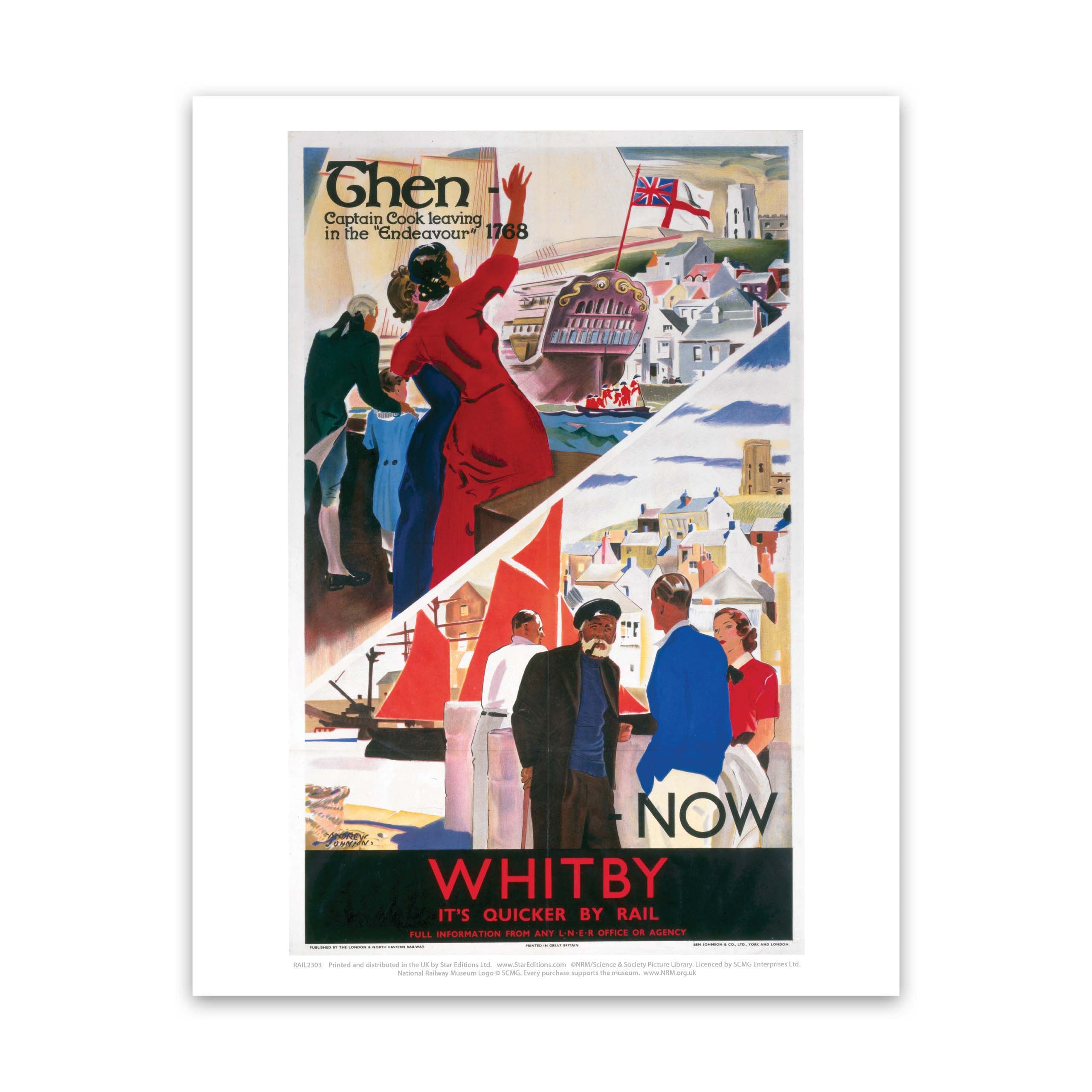 Whitby Then and Now Art Print – Railway Posters