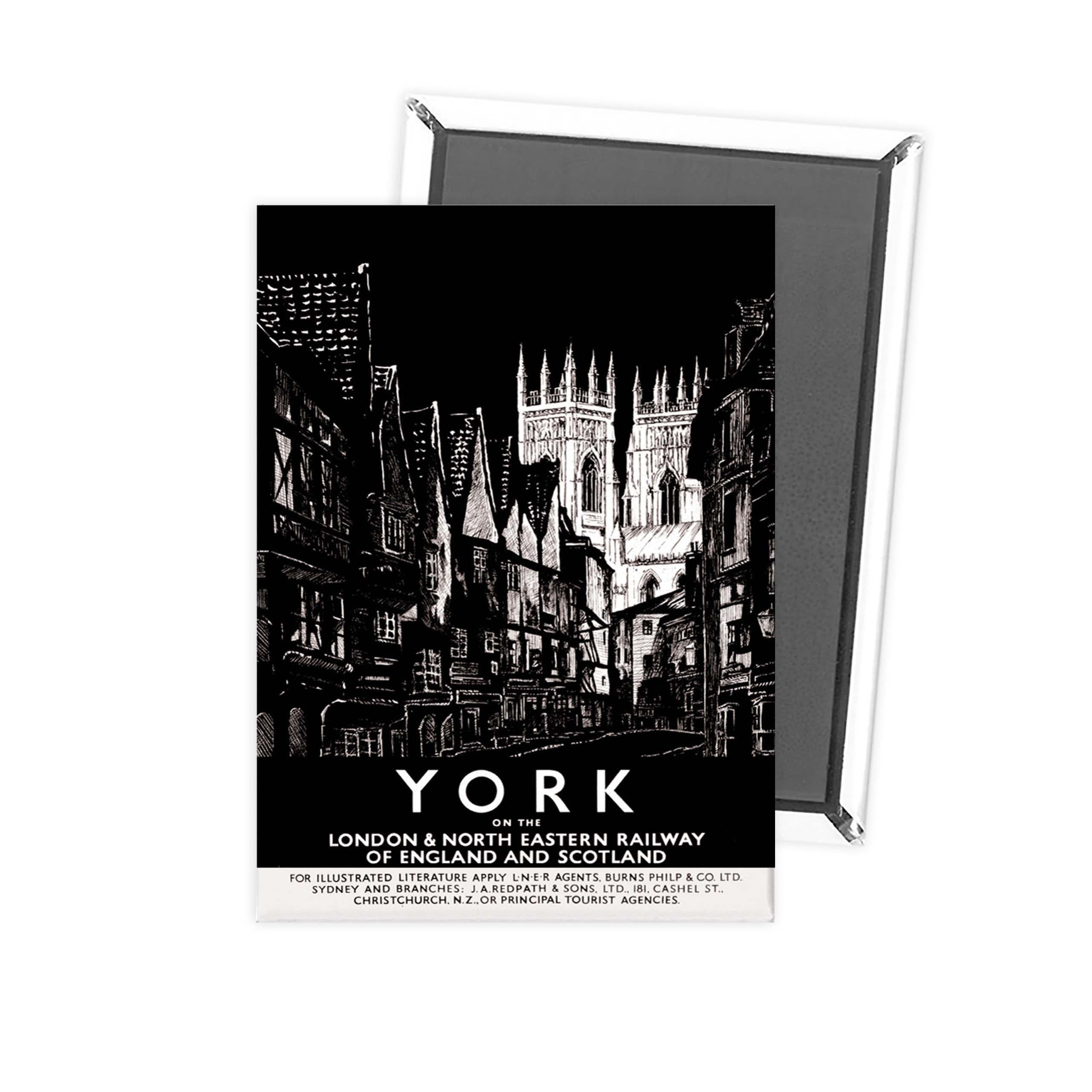 York on the LNER - Black and White Magnet – Railway Posters
