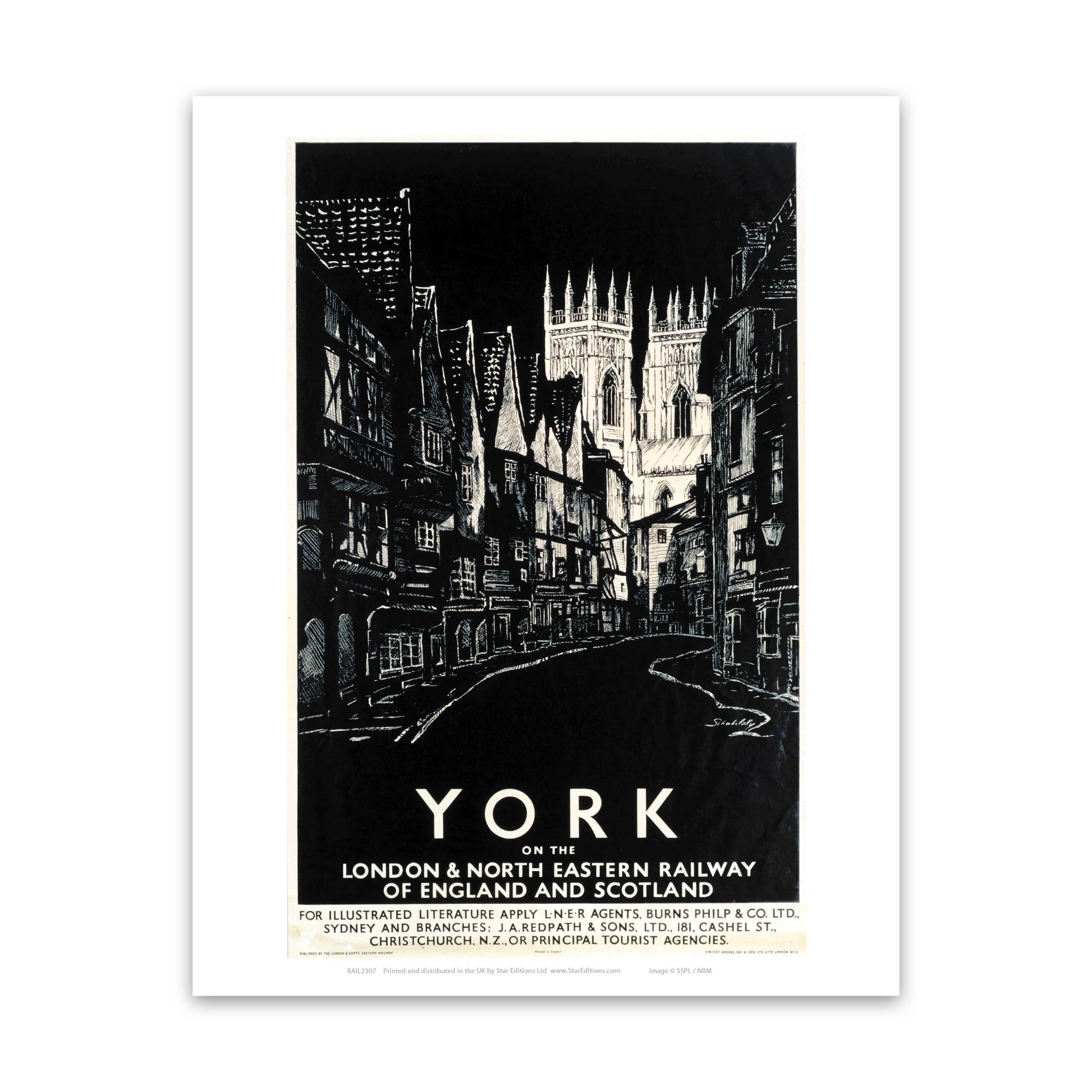York on the LNER - Black and White Art Print – Railway Posters