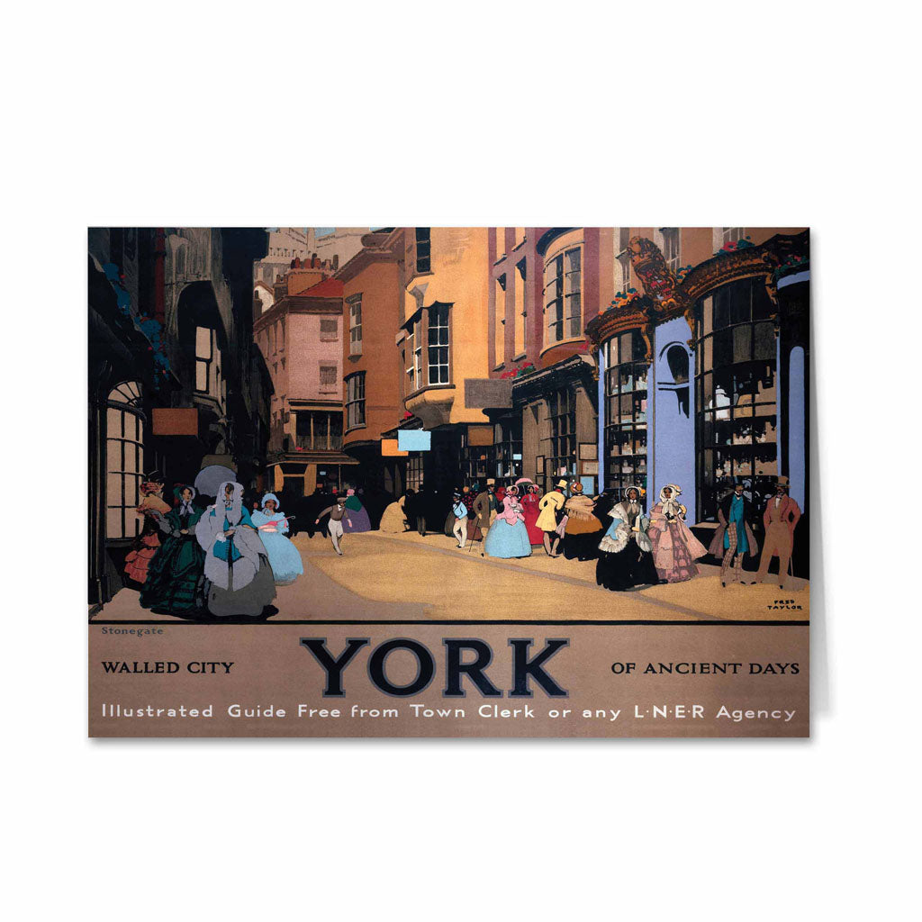 York, Walled City of Ancient Days LNER Greeting Card – Railway Posters