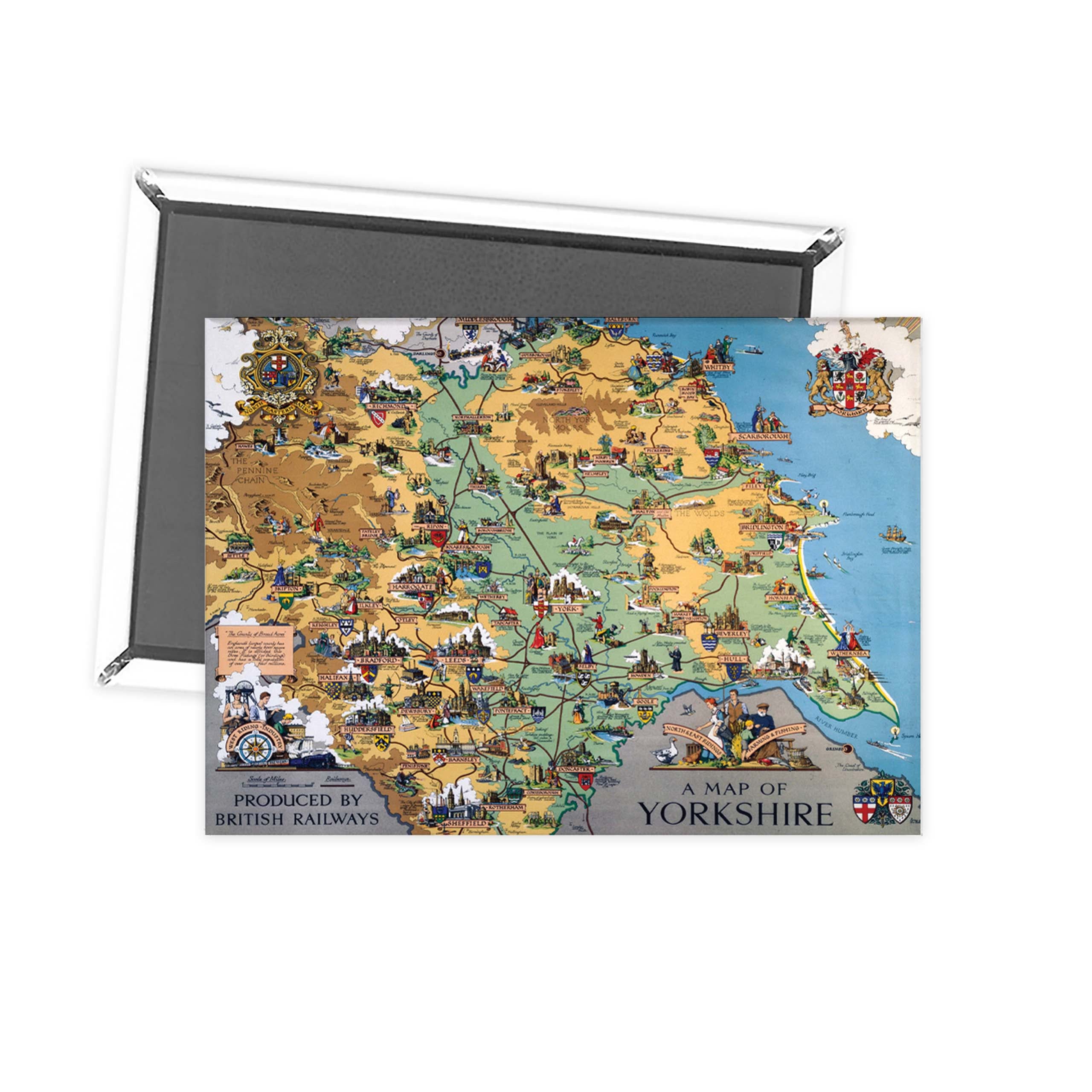 A Map of Yorkshire British Railways Magnet – Railway Posters